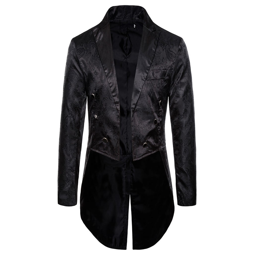 BOBOGOJP Mens Sequin Tailcoat Swallowtail Suit Jacket Party Show Tux ...