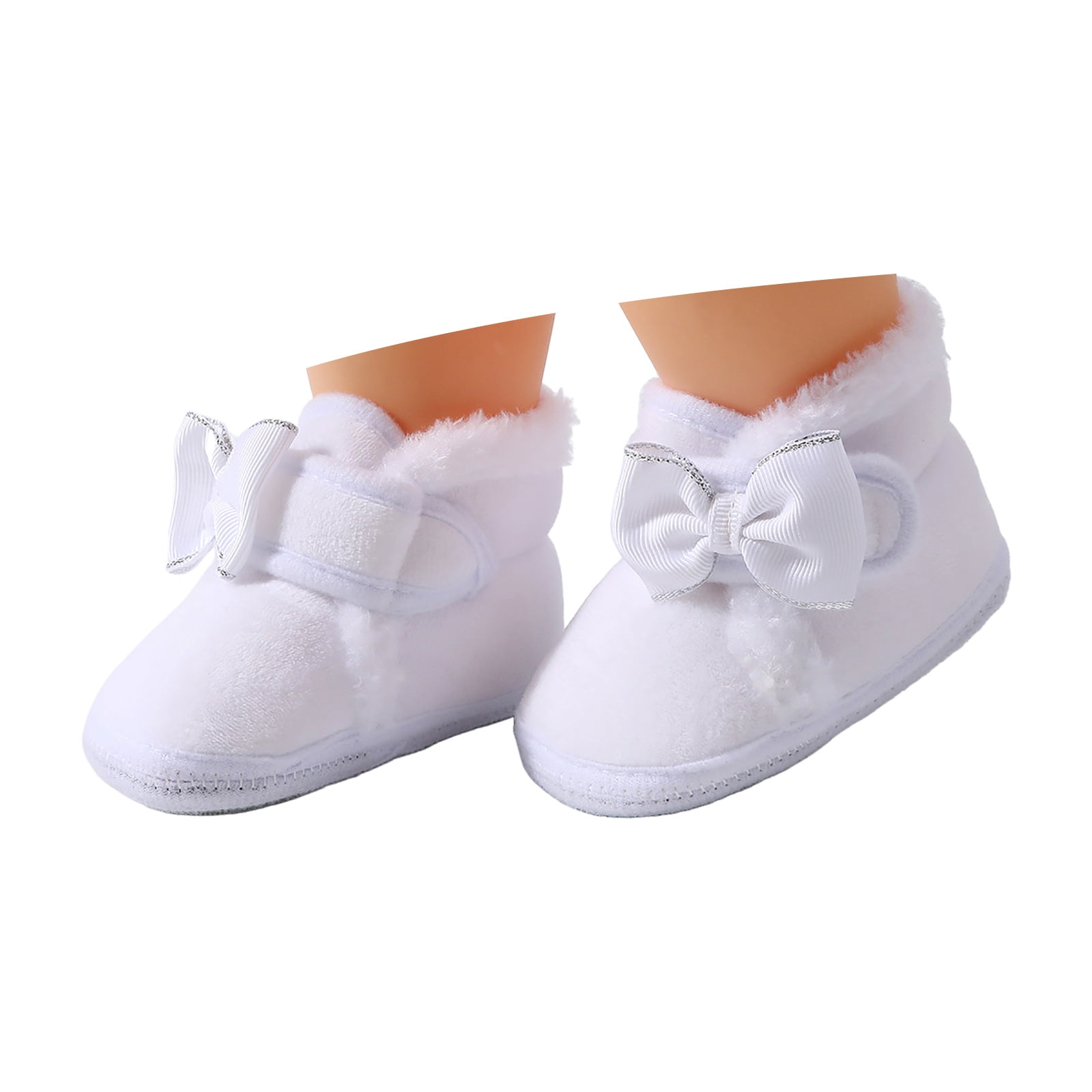BOBOGOJP Newborn Baby Boys Girls Cozy Fleece Booties with Grippers Stay ...