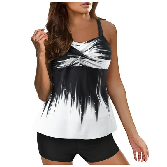 BOBOGOJP Summer Blouson Tankini Swimsuits for Women 2026 Tummy Control ...