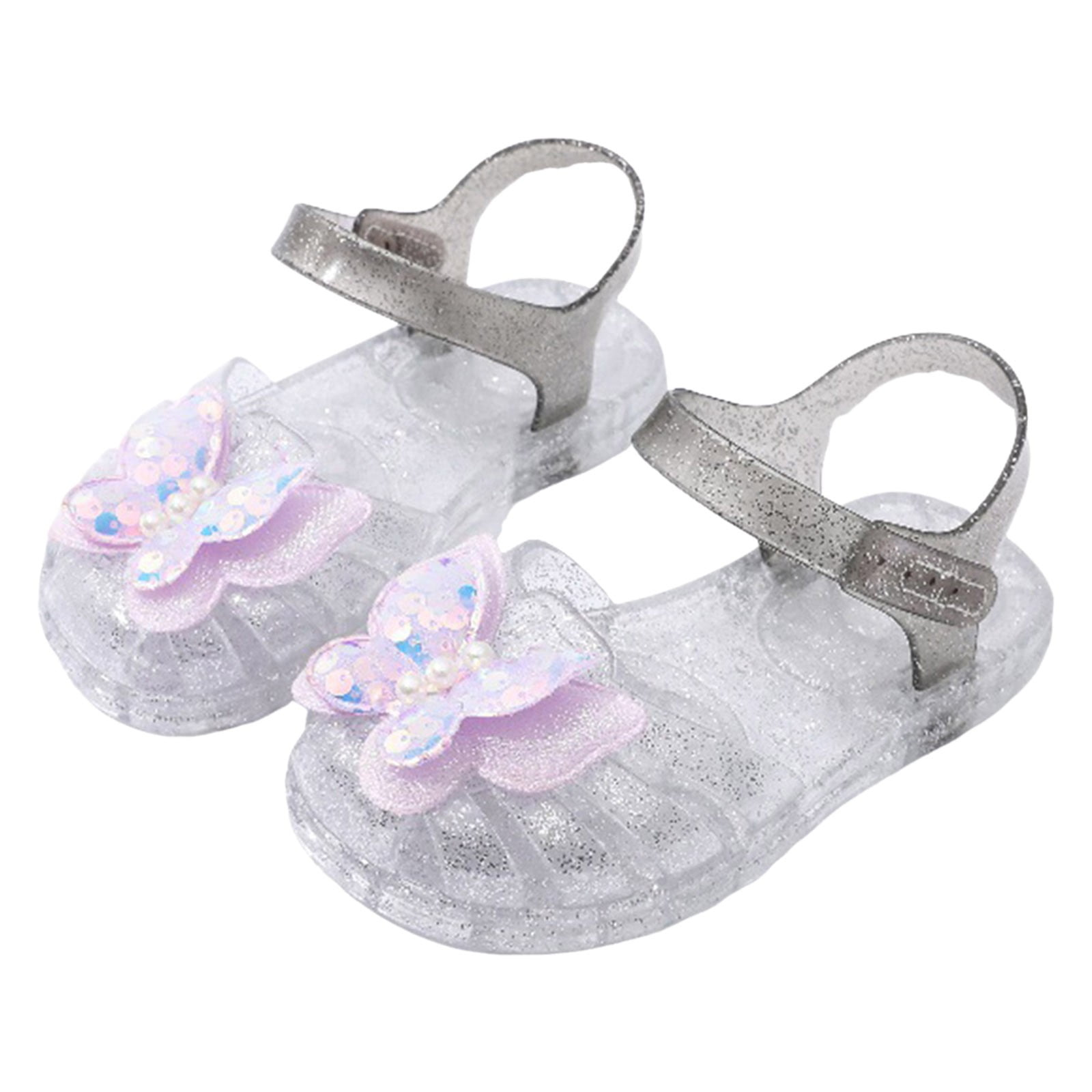 BOBOGOJP Summer Toddler Girls' Jelly Sandals with Flowers - Soft Rubber Sole Closed Toe Princess ...