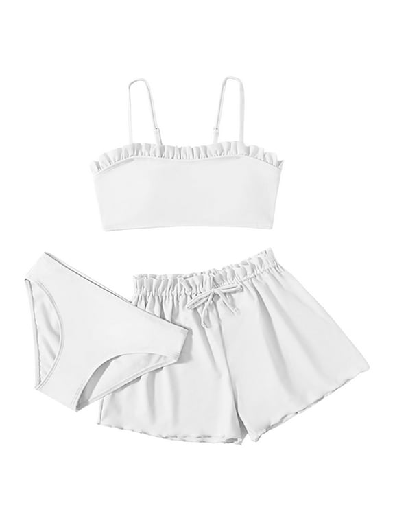 BULLPIANO Girls' Swimsuits Two-Piece Swimsuit Bikini Swimsuit Floral ...