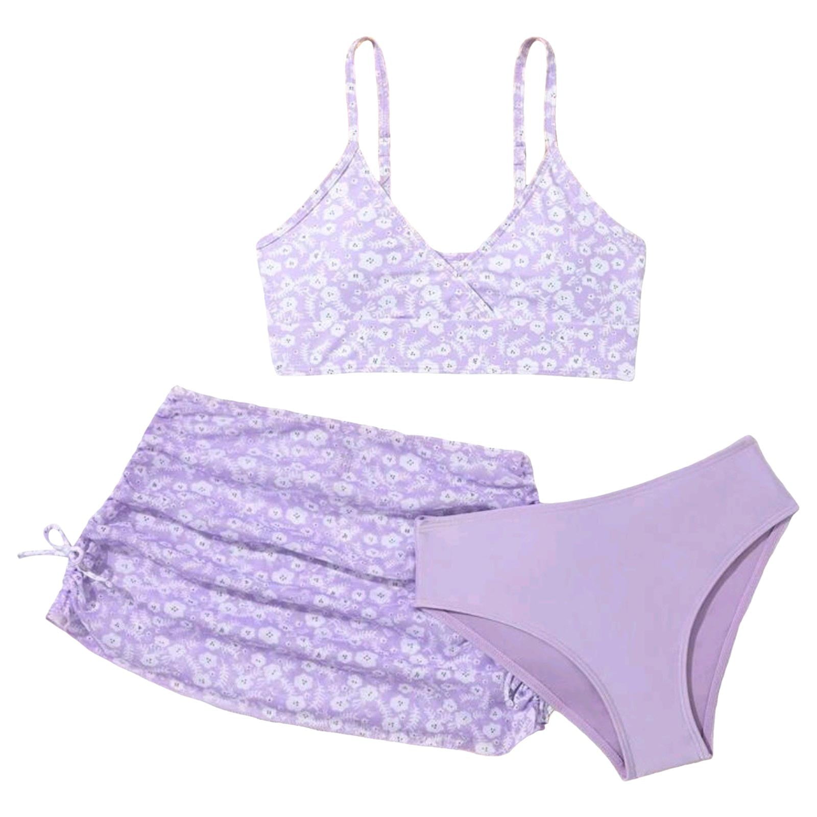 BOBOGOJP Teen Bathing Suits Girls Swimsuit 3 Piece Bathing Suit Criss ...