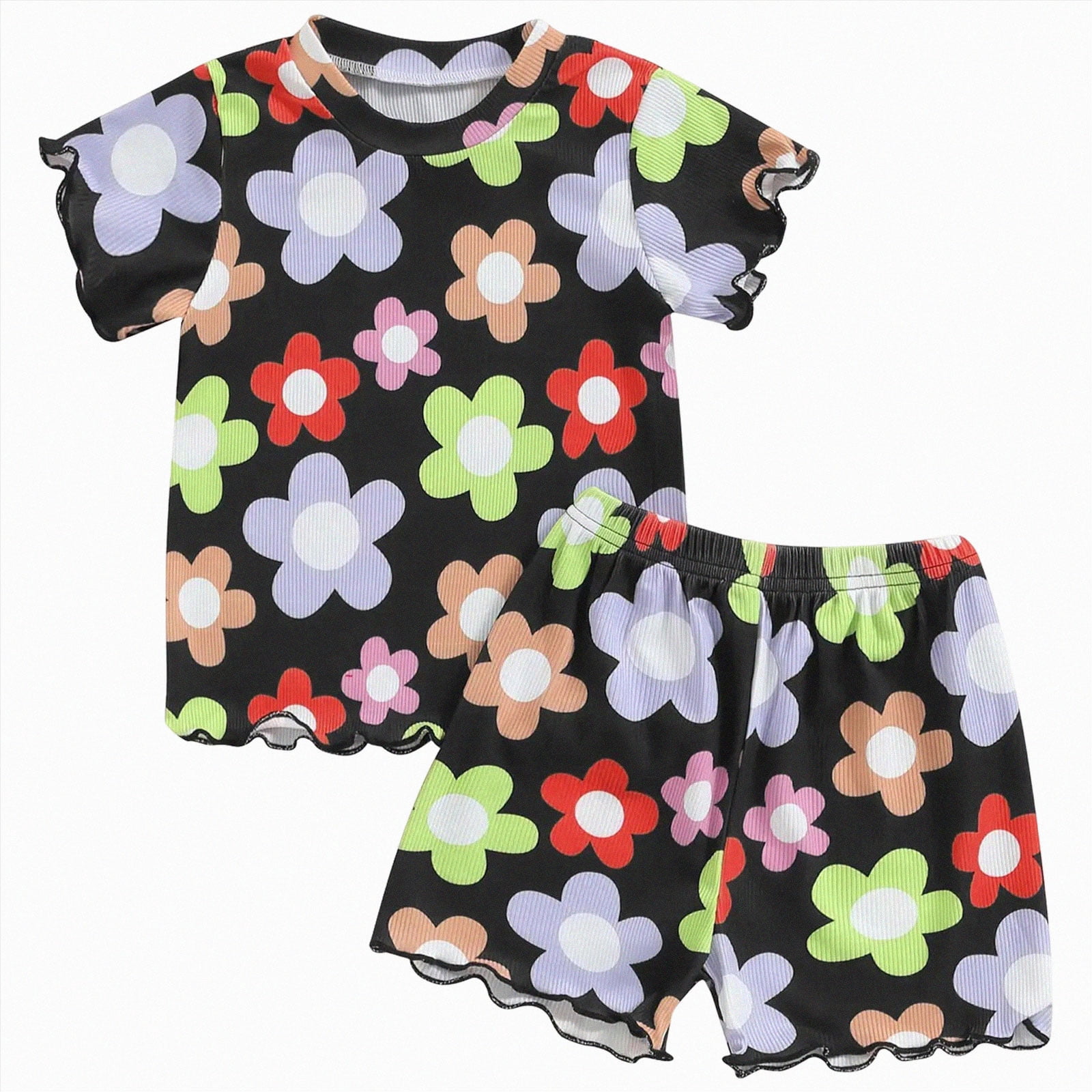 BOBOGOJP Toddler Baby Girls Summer Outfits Ruffle Short Sleeve T-Shirts ...