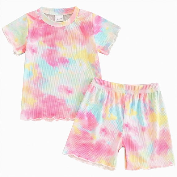 BOBOGOJP Toddler Baby Girls Summer Outfits Ruffle Short Sleeve T-Shirts ...