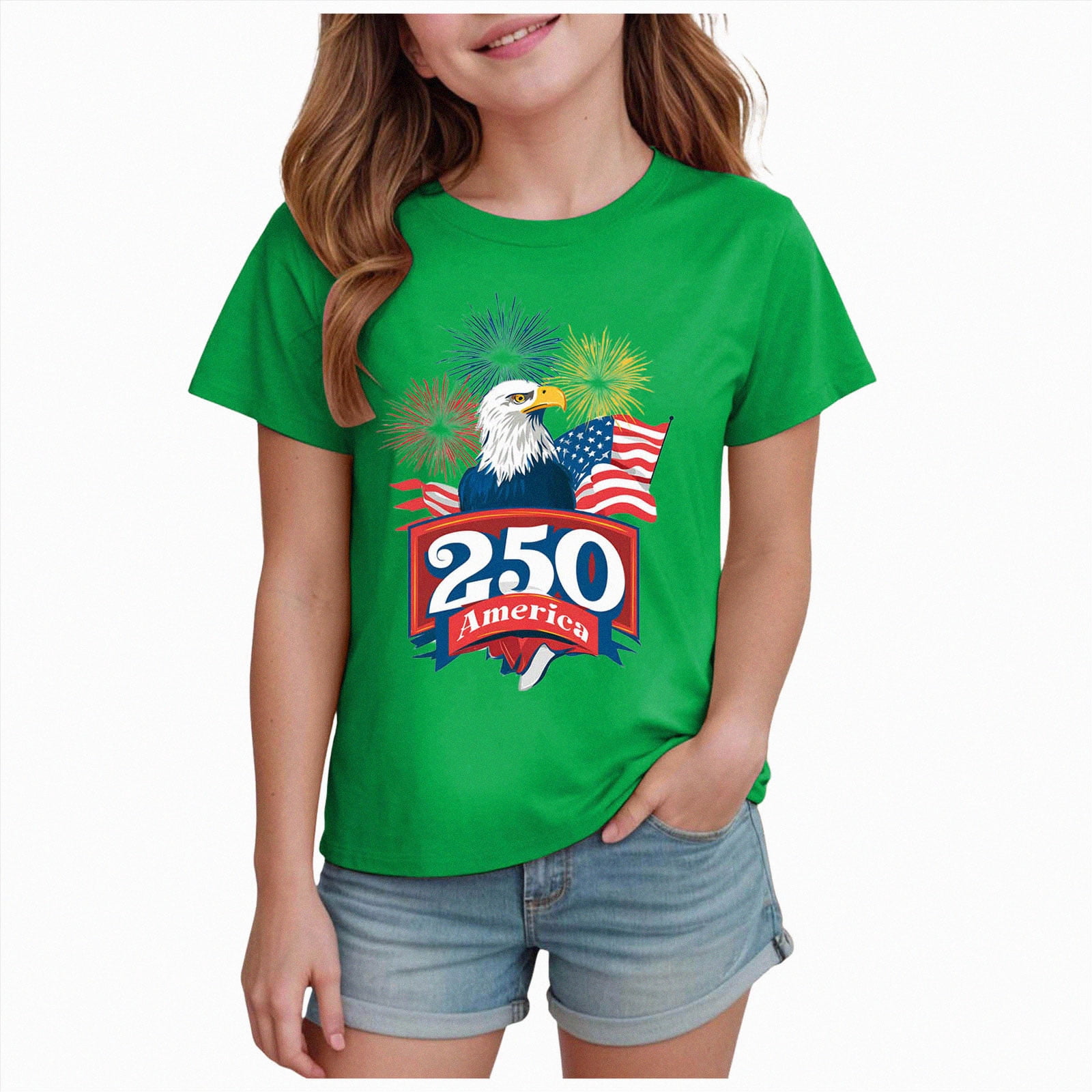 BOBOGOJP Toddler Boys Girls American Tops Heart Pattern Shirts Topic ...