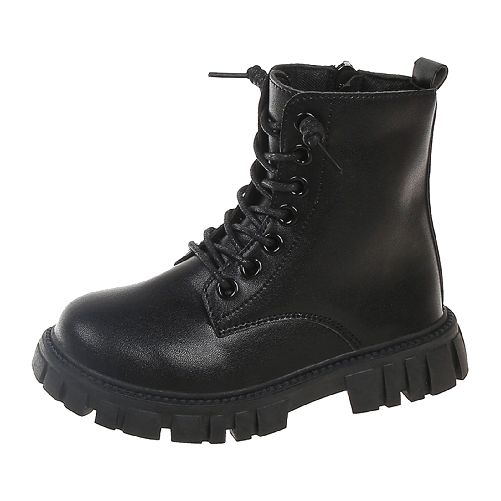 BOBOGOJP Toddler Combat Boots with Side Zipper, Lace Up Girls Combat ...