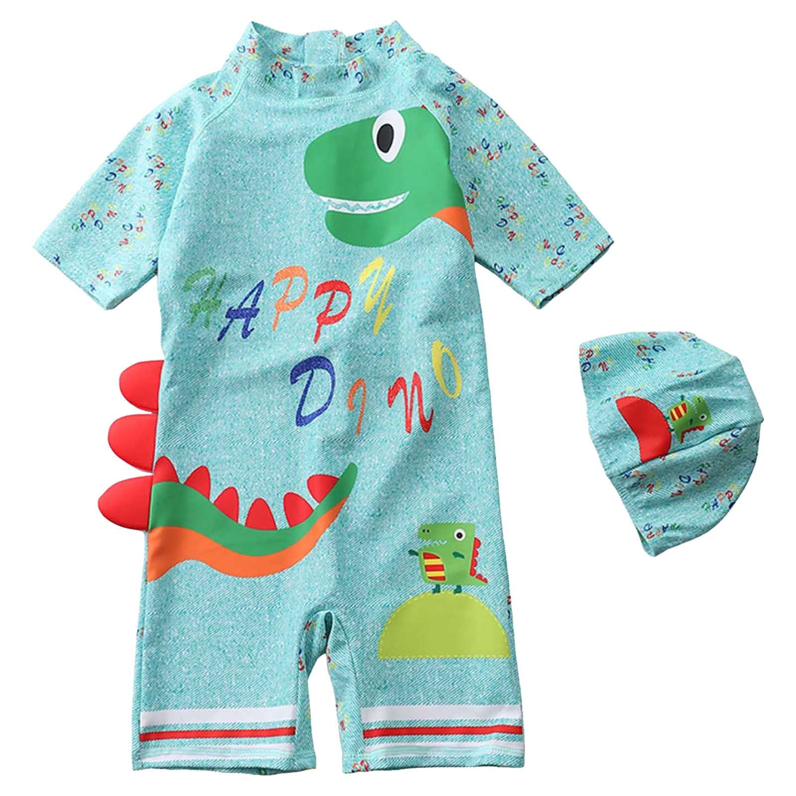 BOBOGOJP Toddler Kids Swimsuit for Boys Cute Blue Rash Guard One Piece ...