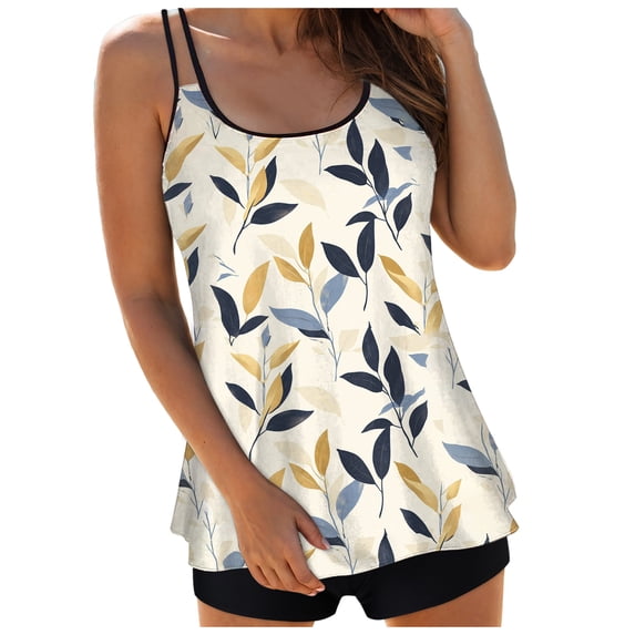 BOBOGOJP Women's Tankini Swimsuits Two Piece Tummy Control Bathing Suit ...
