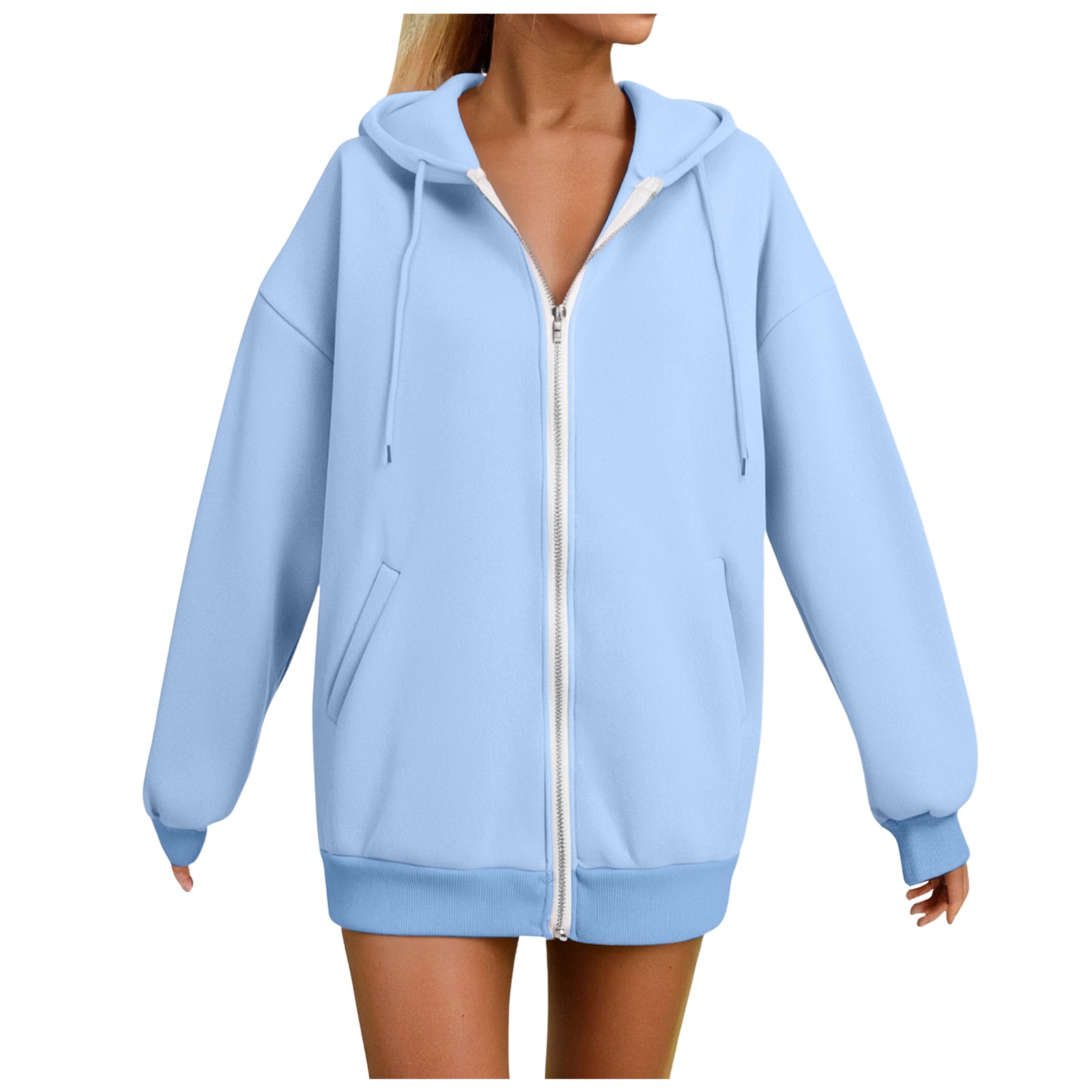 BOBOGOJP Womens Zip Up Hoodies 2025 Oversized Hoodie for Women Trendy ...
