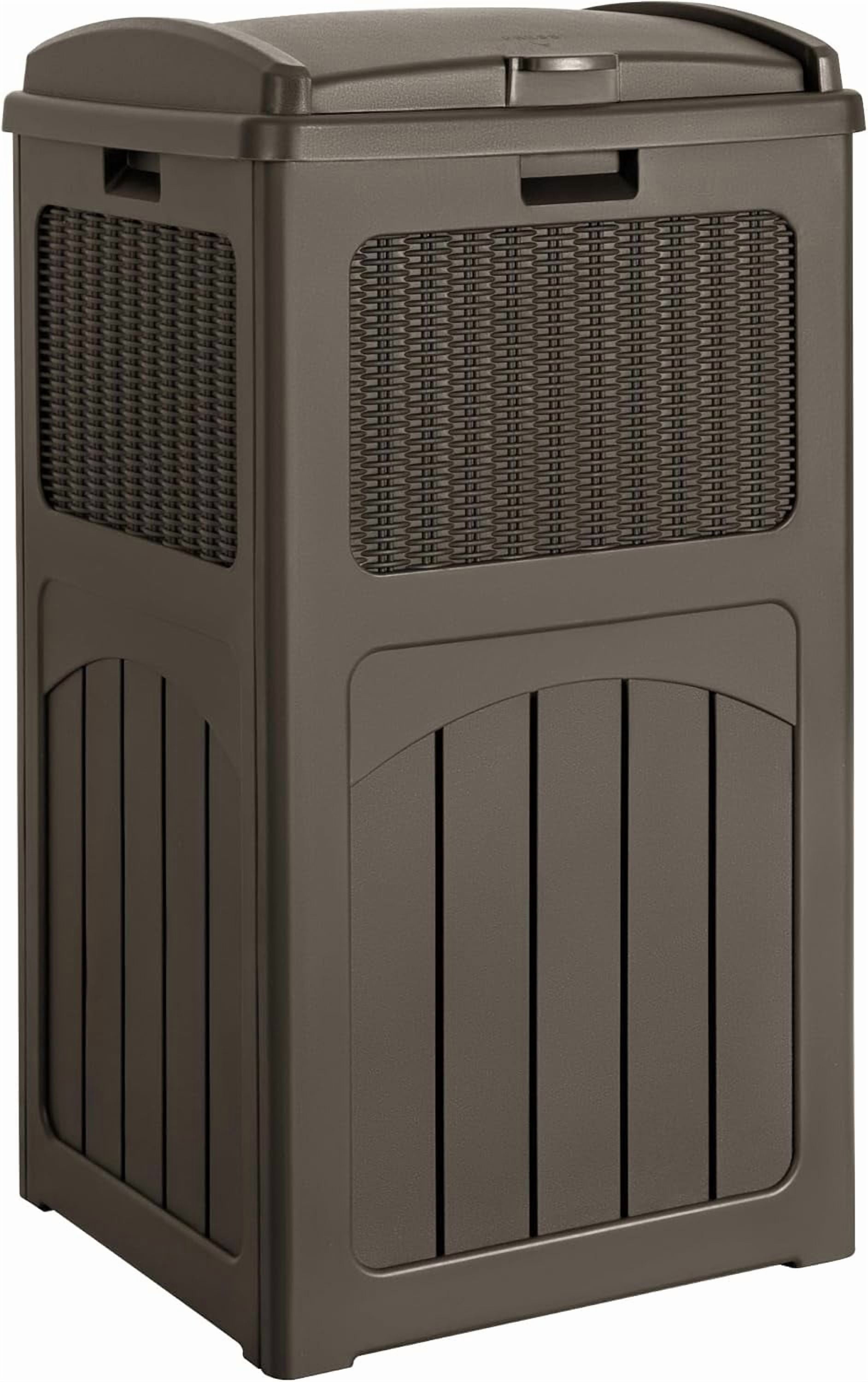 BOBOKY 33 Gallon Outdoor Trash Can, Hideaway Garbage Bins with Tiered ...