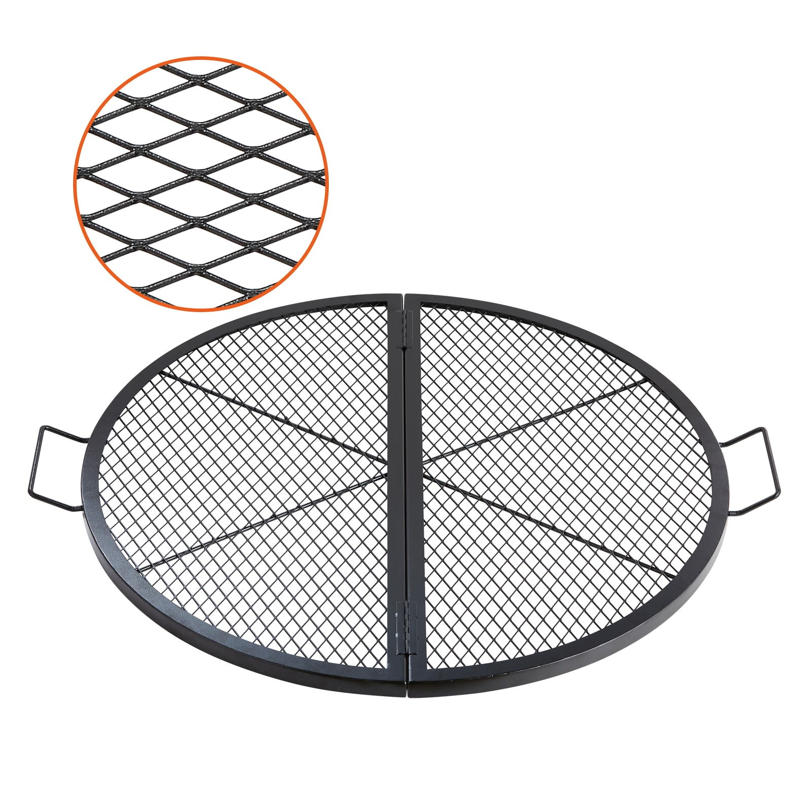 BOBOKY 36 Inch Foldable Round Fire Pit Cooking Grate with X Marks ...
