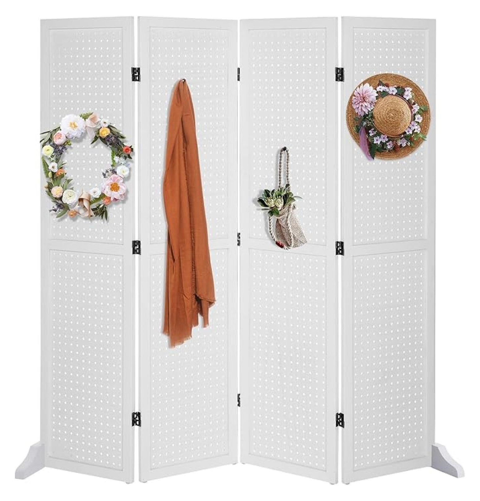 BOBOKY 4 Panel Pegboard Freestanding, 5 FT Portable Display Board ...