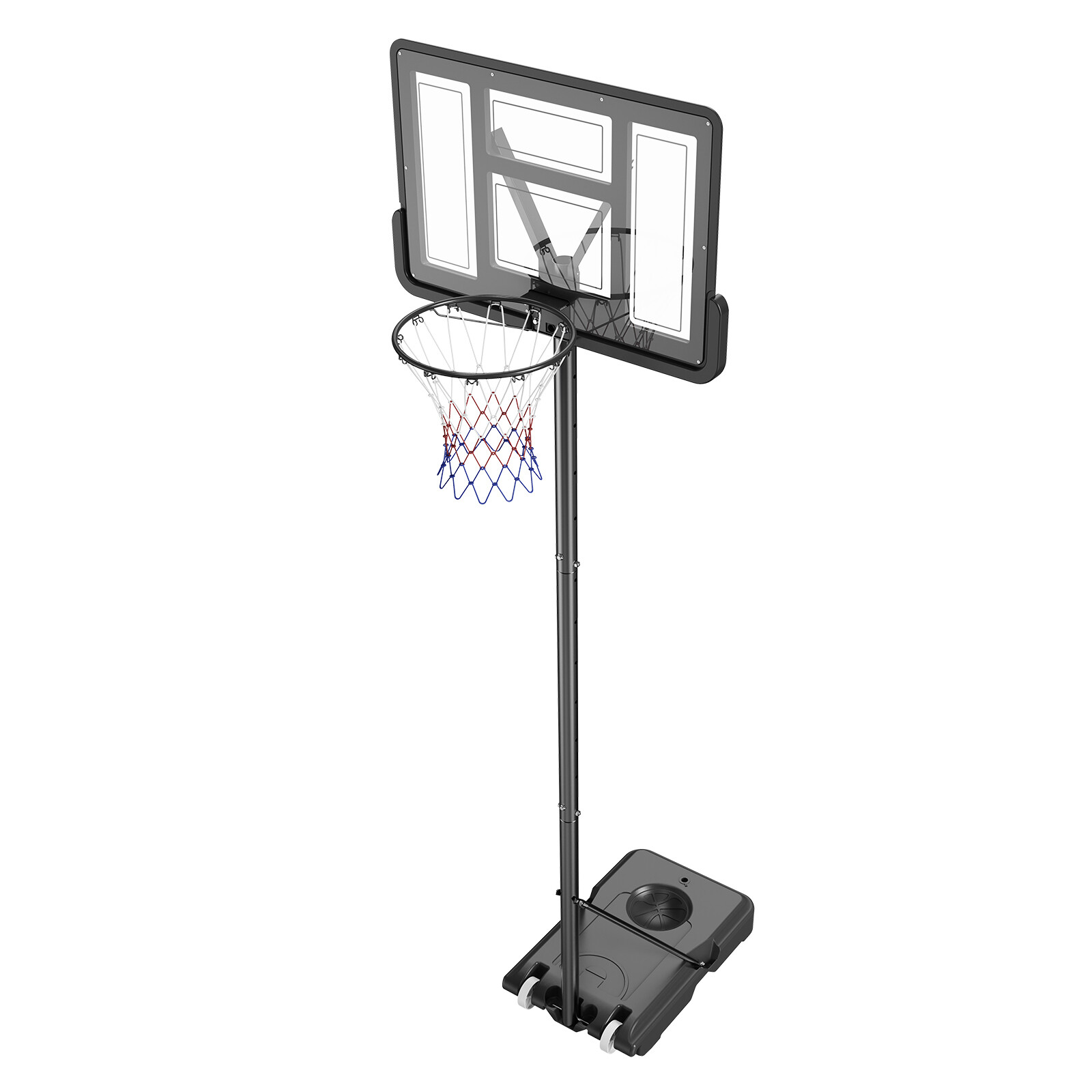 BOBOKY 44 Inch Basketball Hoop System Adjustable Height 5.5ft-7ft ...