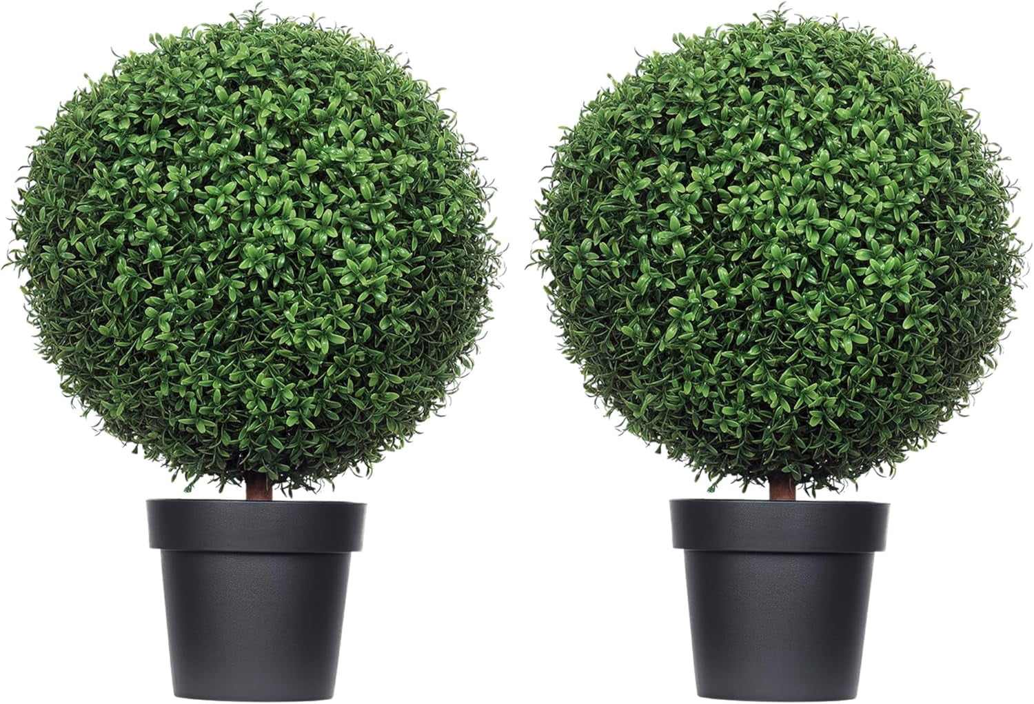 BOBOKY Artificial Plants Topiary Ball-Shaped Boxwood Trees in Pot Set ...