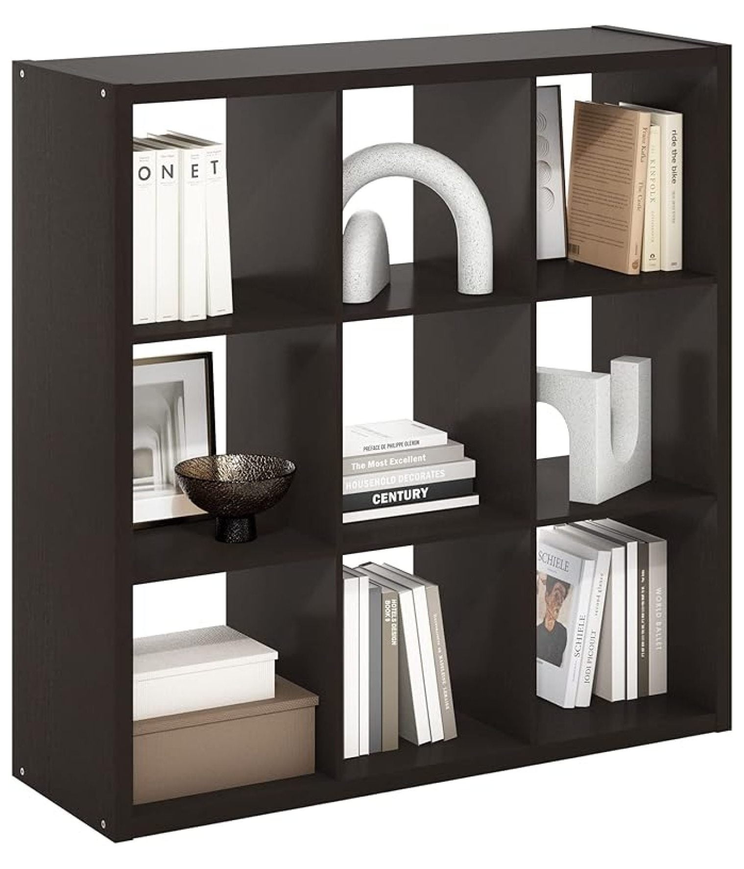 BOBOKY CUBICLE Book Shelf, 9-Cube Thick Frame Bookshelf, Reversible ...