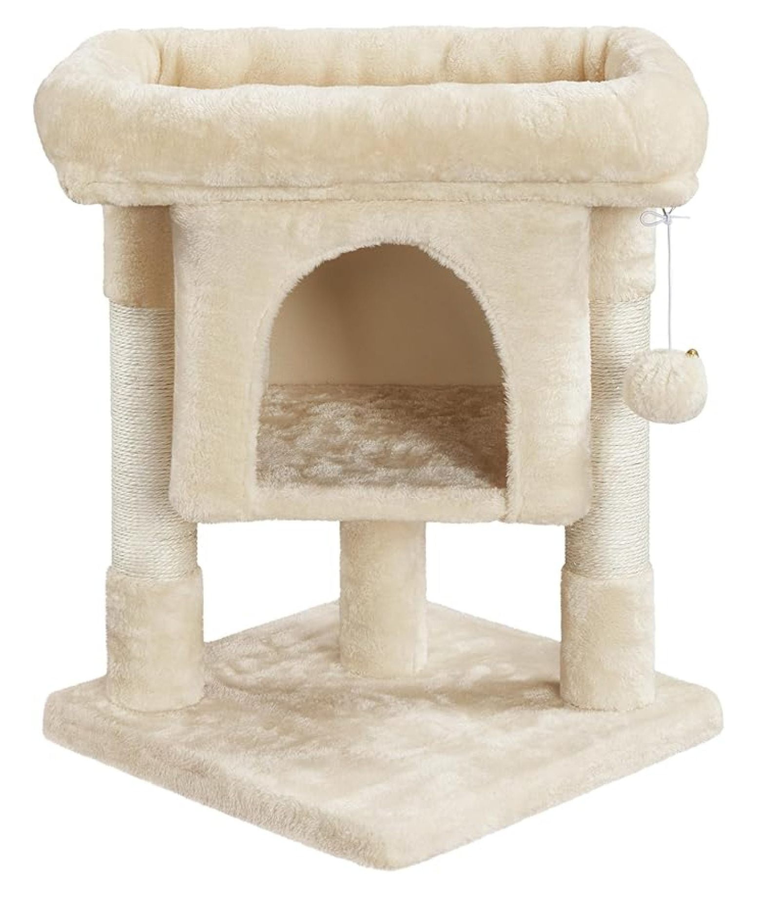 BOBOKY Cat Scratching Posts with Bed, 23.5 Inches Cat Kitten Scratcher Featuring with Sisal ...