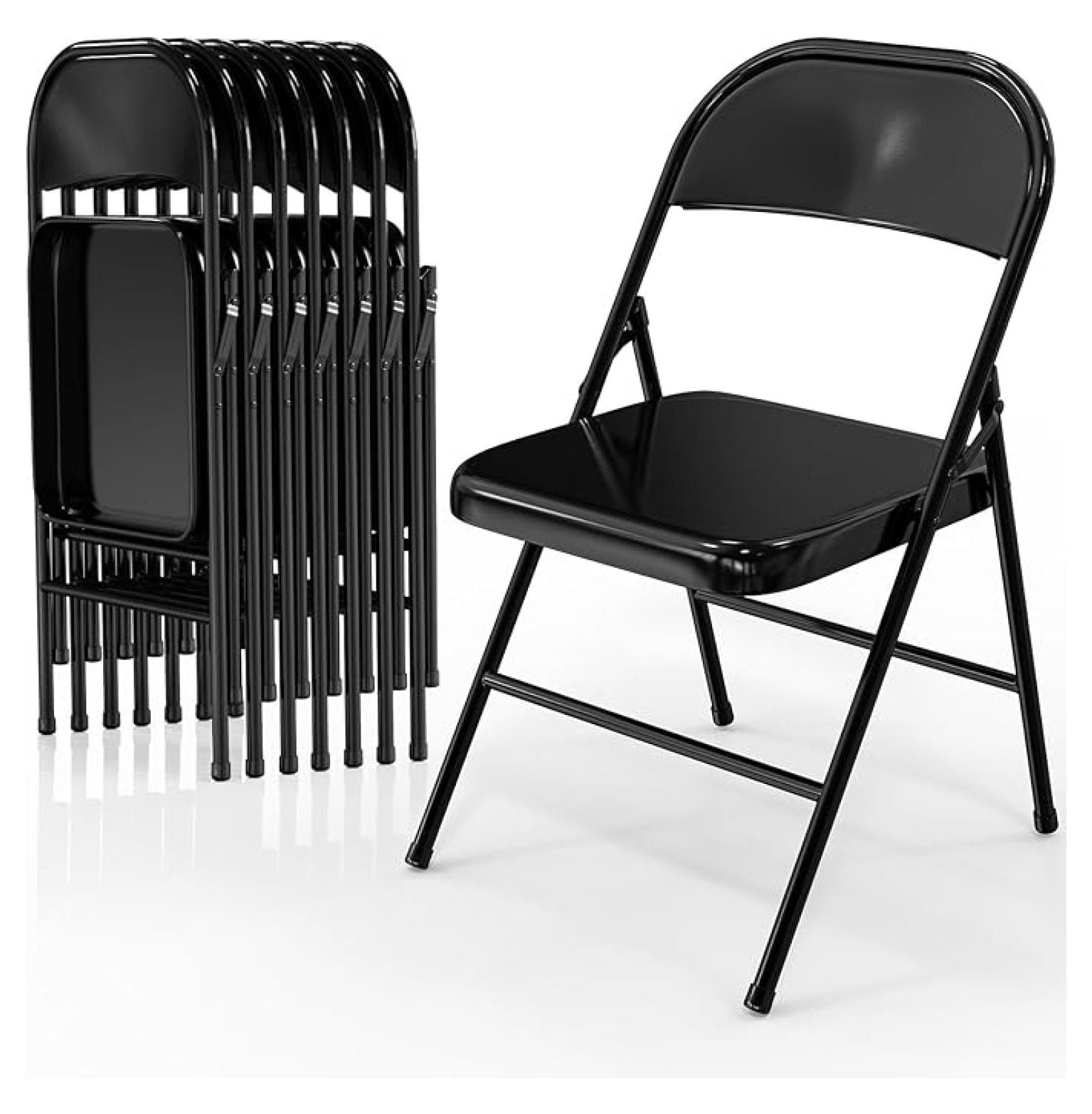 BOBOKY Folding Chairs All Steel Metal Frame, Capacity 350 lbs, Durable Portable and Versatile ...