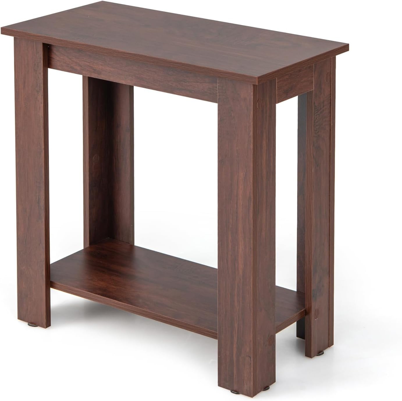 BOBOKY Narrow End Table, 2-Tier Side Table with Open Storage Shelf ...