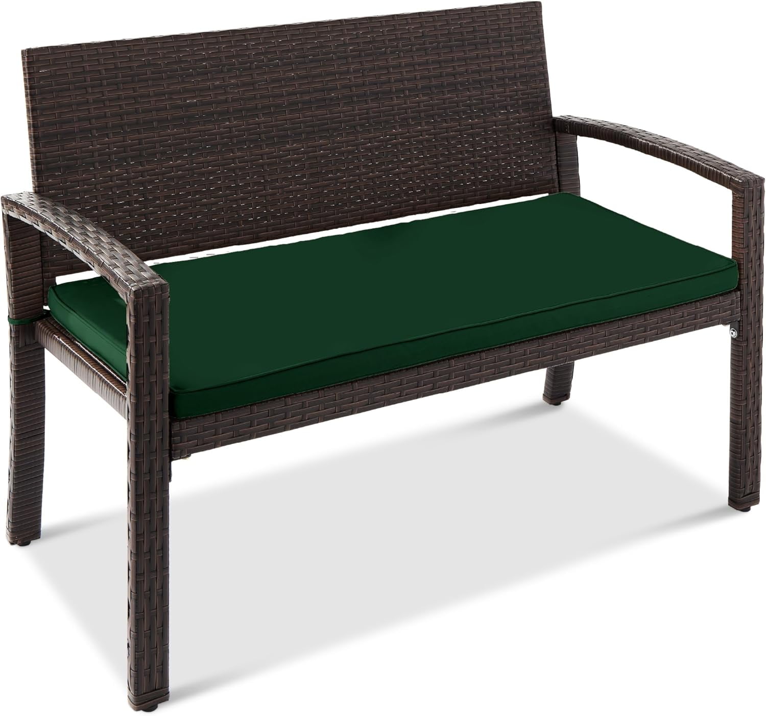 BOBOKY Outdoor Bench 2-Person Wicker Garden Patio Benches Seating ...