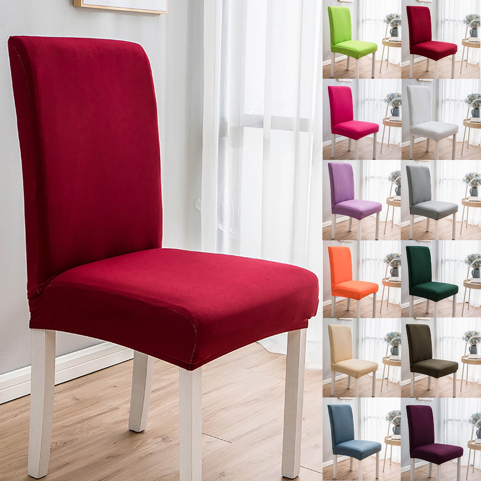 BOBOMOTI Chair Covers for Dining Room Stretch Removable Washable Chair ...