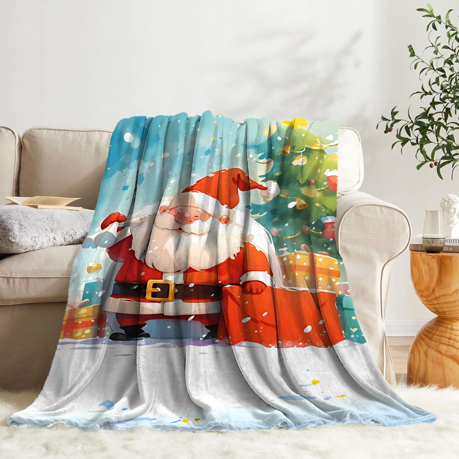 BOBOMOTI Christmas Blankets and Throws Luxury Fleece Throw Blanket ...