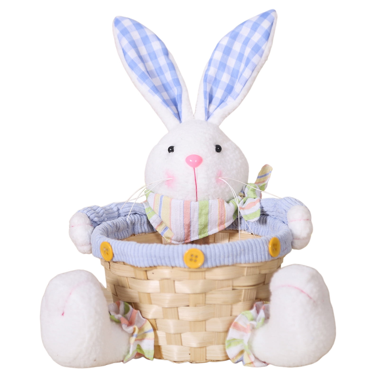 BOBOMOTI Easter Basket Easter Rabbit Buckets for Easter Egg Hunt Wicker ...
