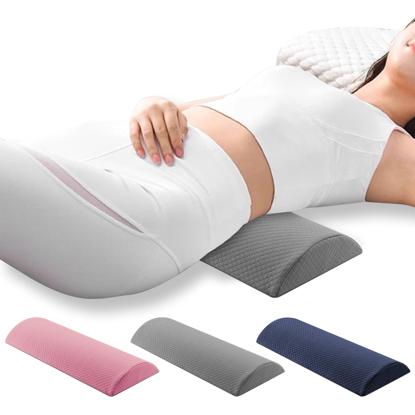 BOBOMOTI Lumbar Support Pillow for Bed, Memory Foam for Low Back Pain ...