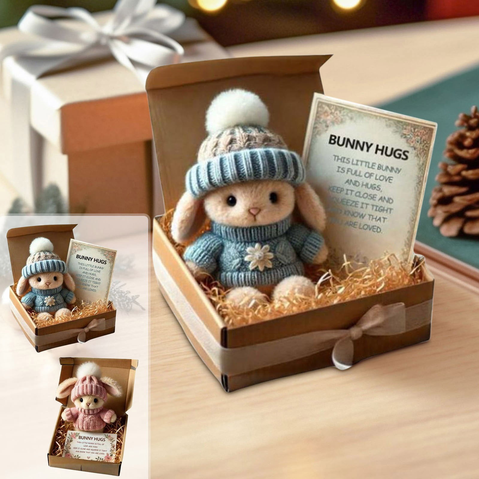 BOBOMOTI Mini Easter Bunnies Easter Plush Bunny Gift Soft Pocket ...