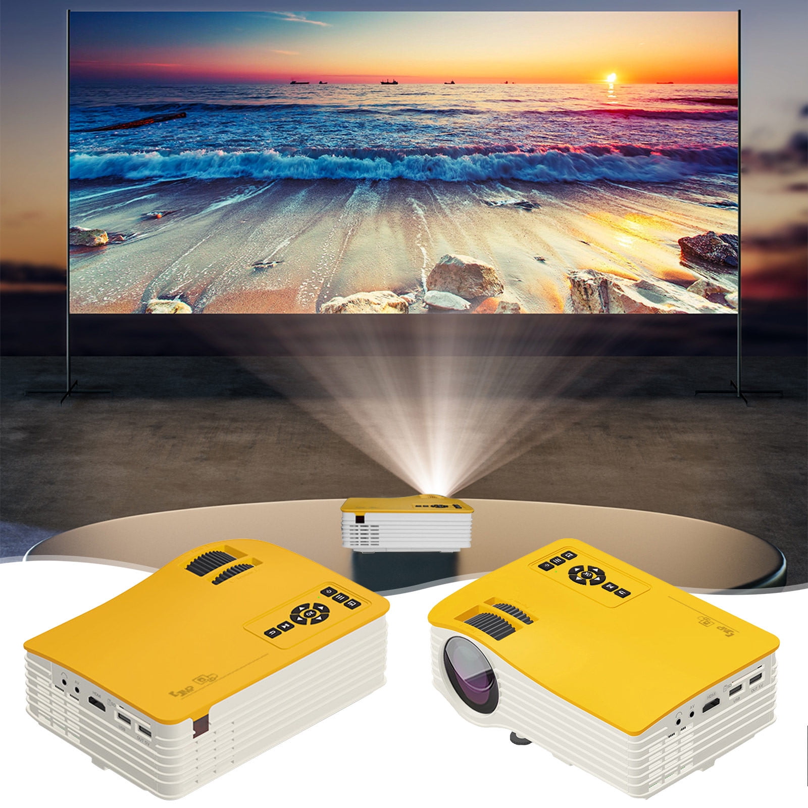 BOBOMOTI Projector Clearacne 1080P Portable Projector with WiFi and ...