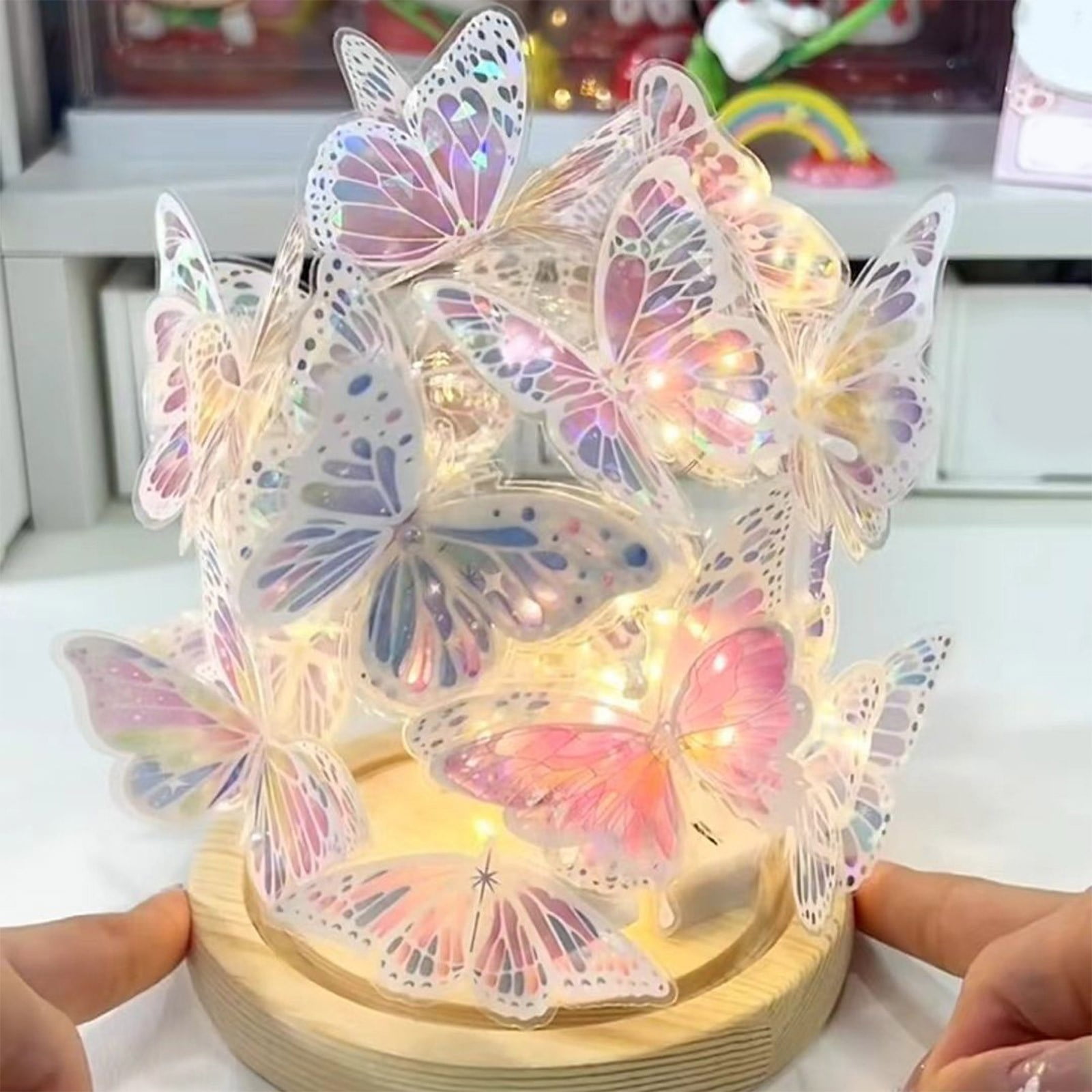 BOBOMTOI Night Lights for the Room Colorful Butterflies Vibes Night ...