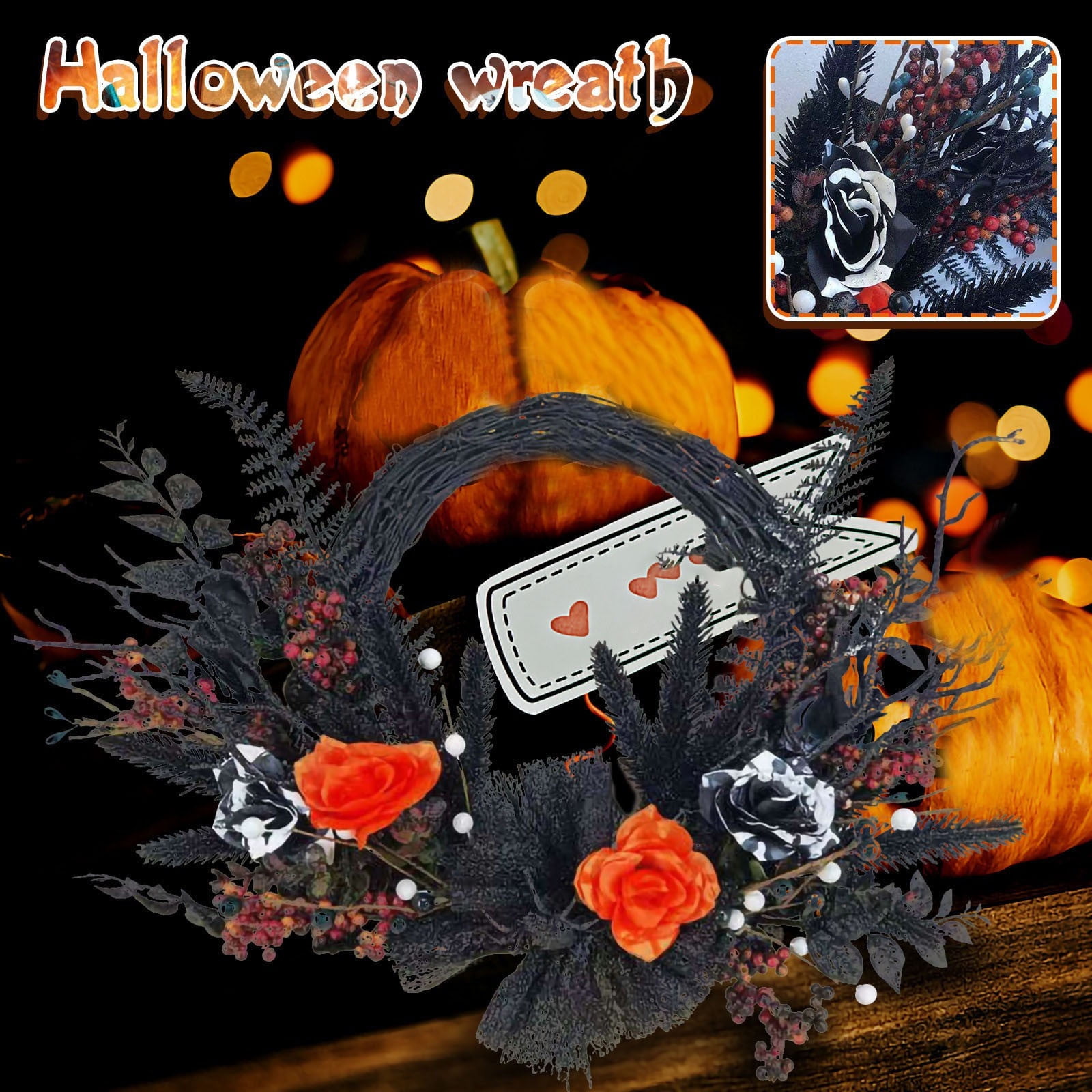 BOBOMTOI Wreath for Front Doot Clearance Front Door Wreath With Playful ...