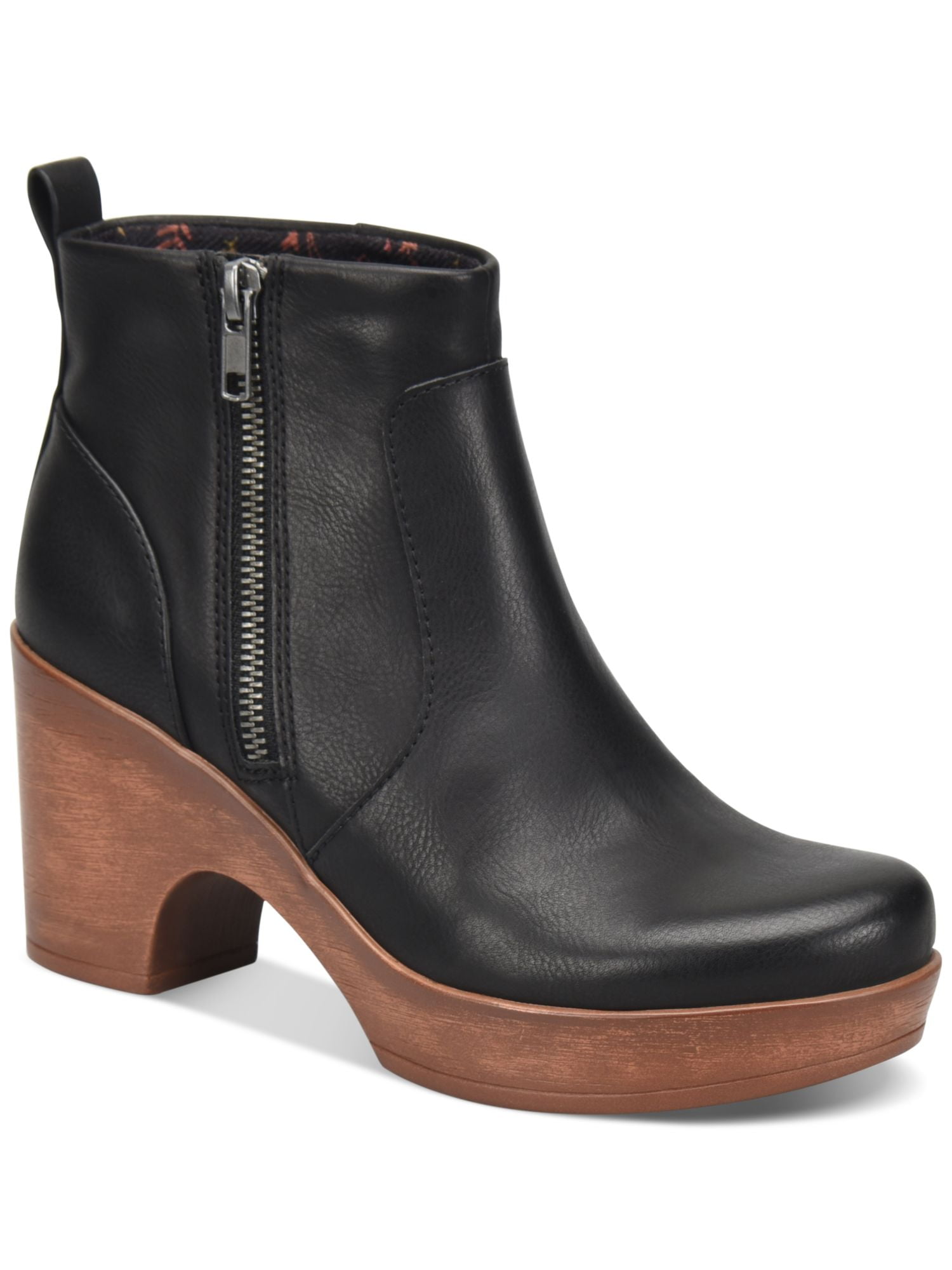 BOC Womens Black Pull Tab 1" Platform Padded Blakelynn Round Toe Block ...