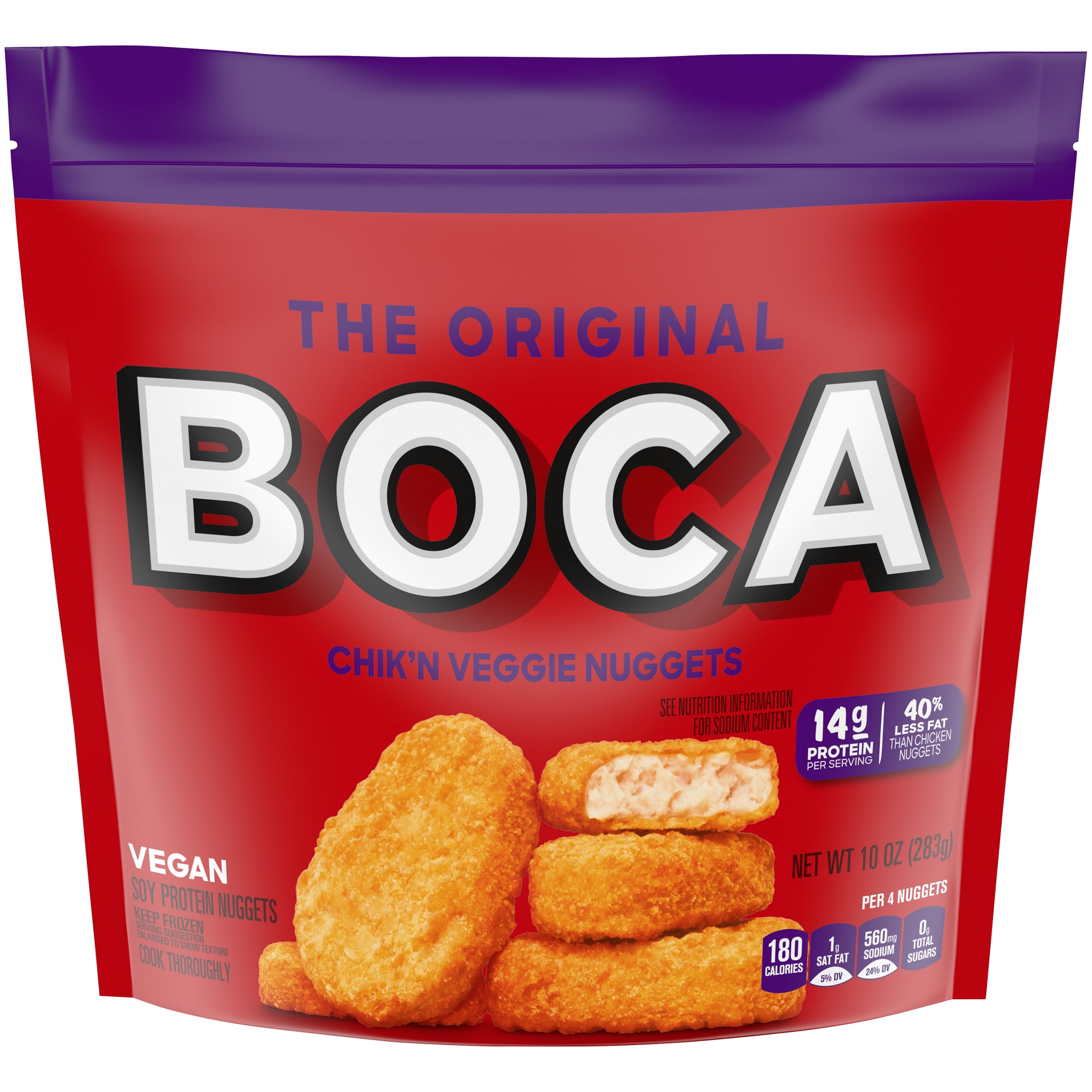 BOCA Original Vegan Chicken Flavored Veggie Nuggets, 10oz Frozen Bag ...