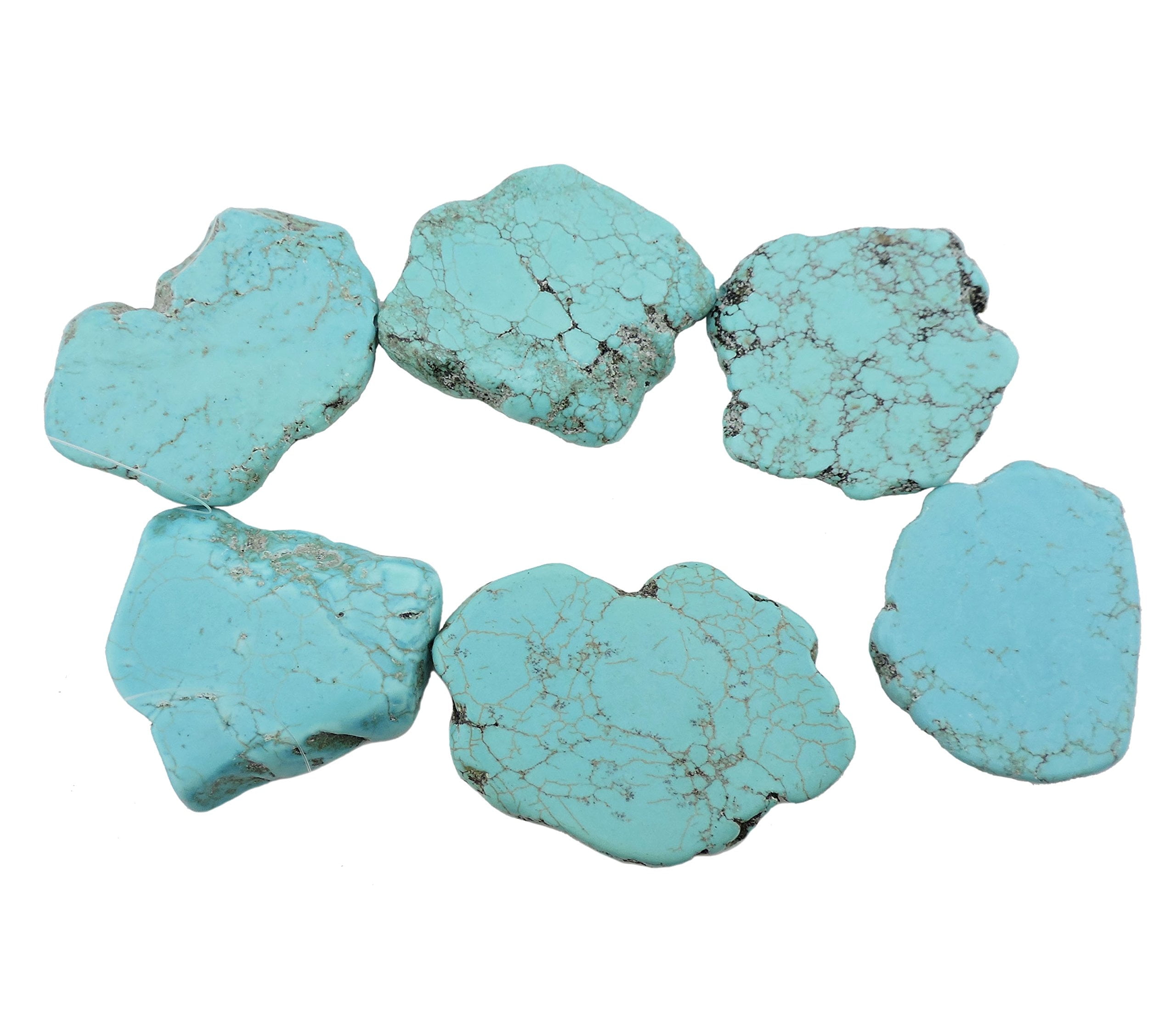 BOCAR 10pcs Natural Turquoise Gemstone Big Irregular Shape Chips Stone ...