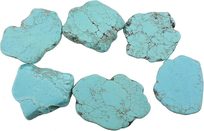 BOCAR 10pcs Natural Turquoise Gemstone Big Irregular Shape Chips Stone ...