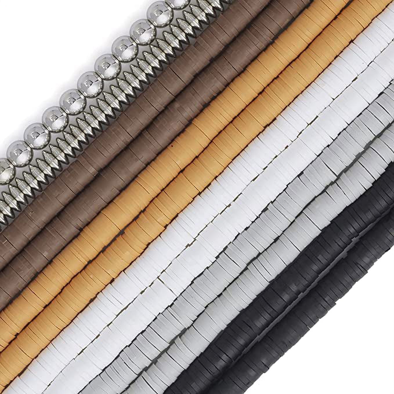 BOCAR 6mm 10 Strands Clay Beads Kit Vinyl Flat Handmade Polymer Clay ...