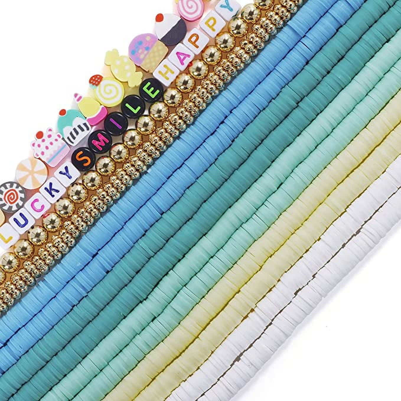 BOCAR 6mm 10 Strands Polymer Clay Heishi Beads Kit with 200pcs Alloy ...