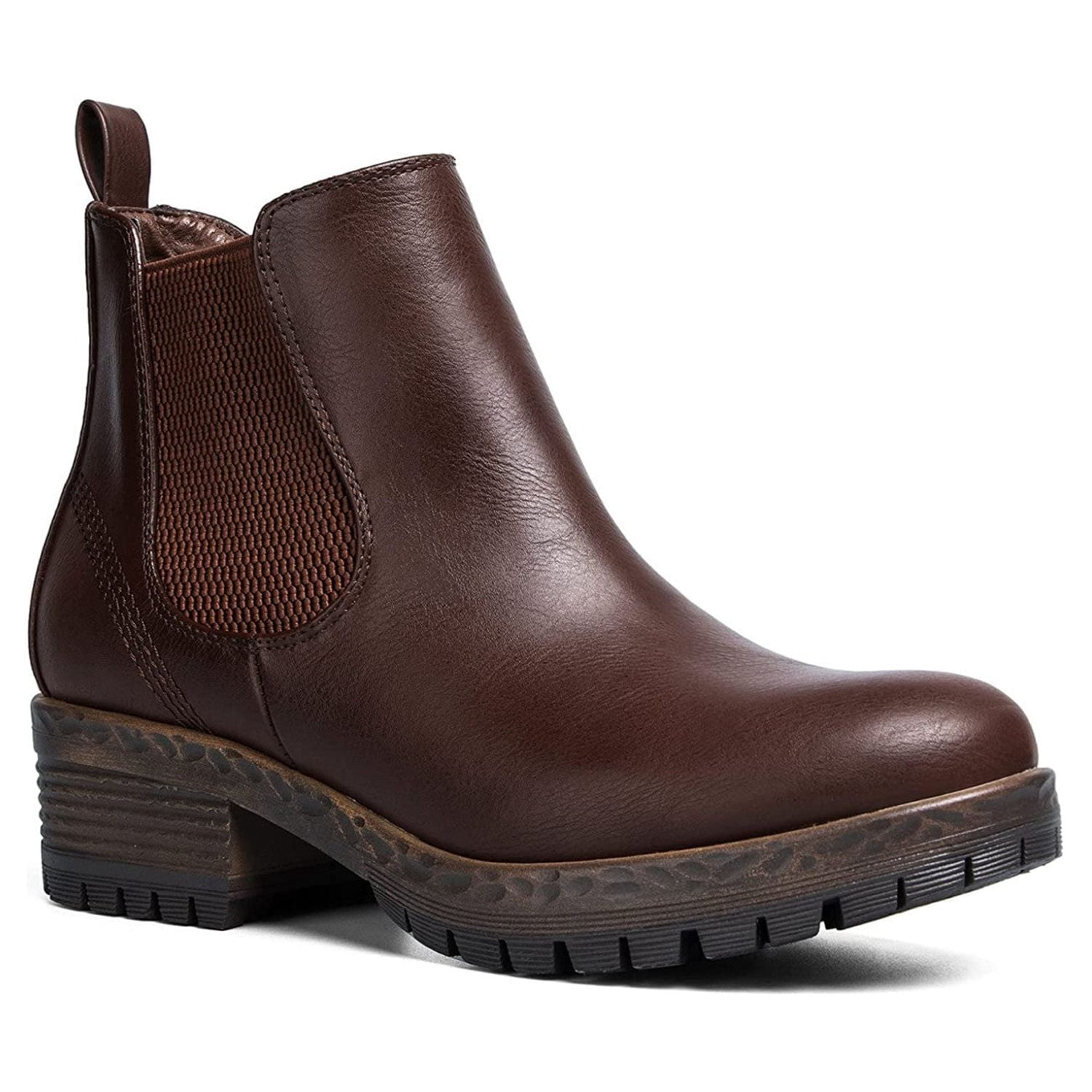 Bocca Adult Women's Brown Chelsea Boots Chunky Heel Ankle Booties Size ...