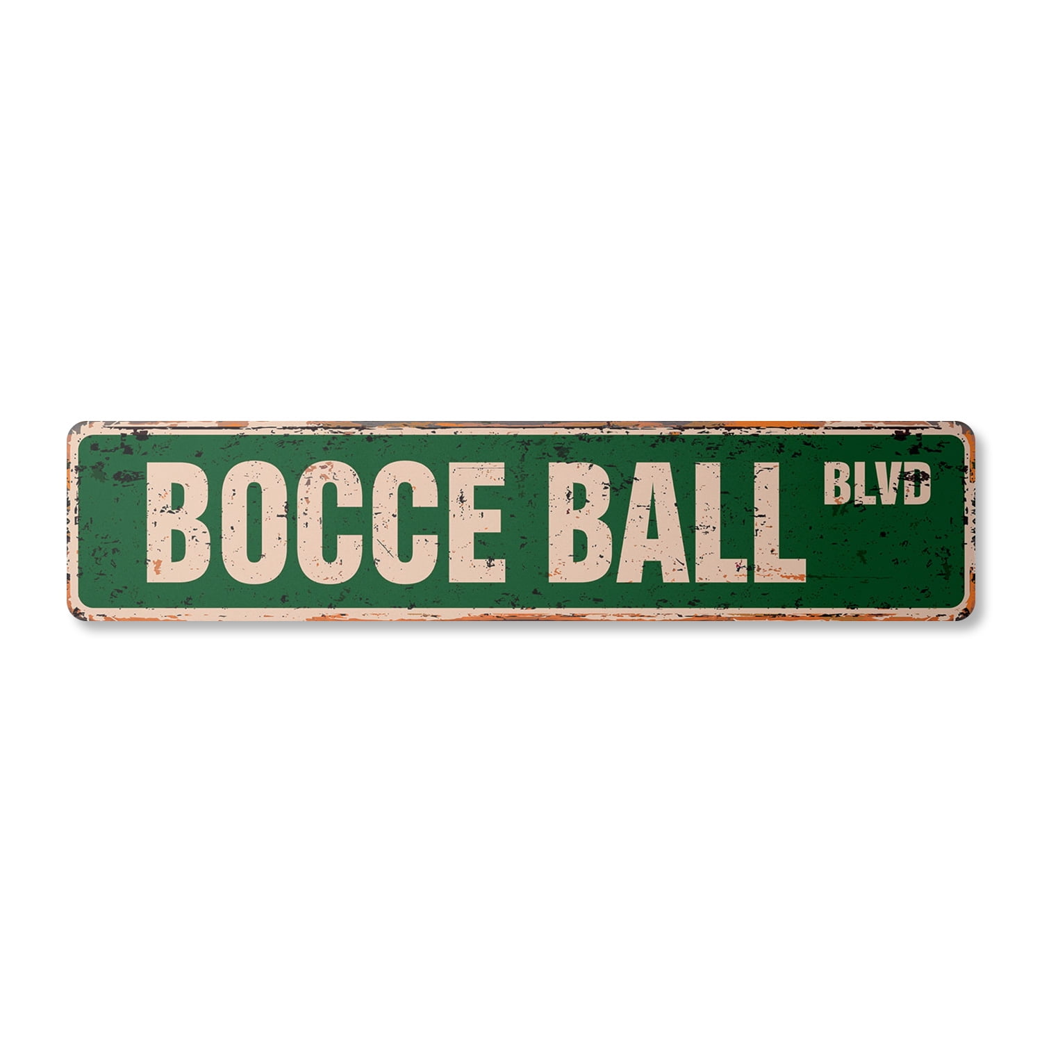 BOCCE BALL Vintage Aluminum Street Sign set balls italy team game ...