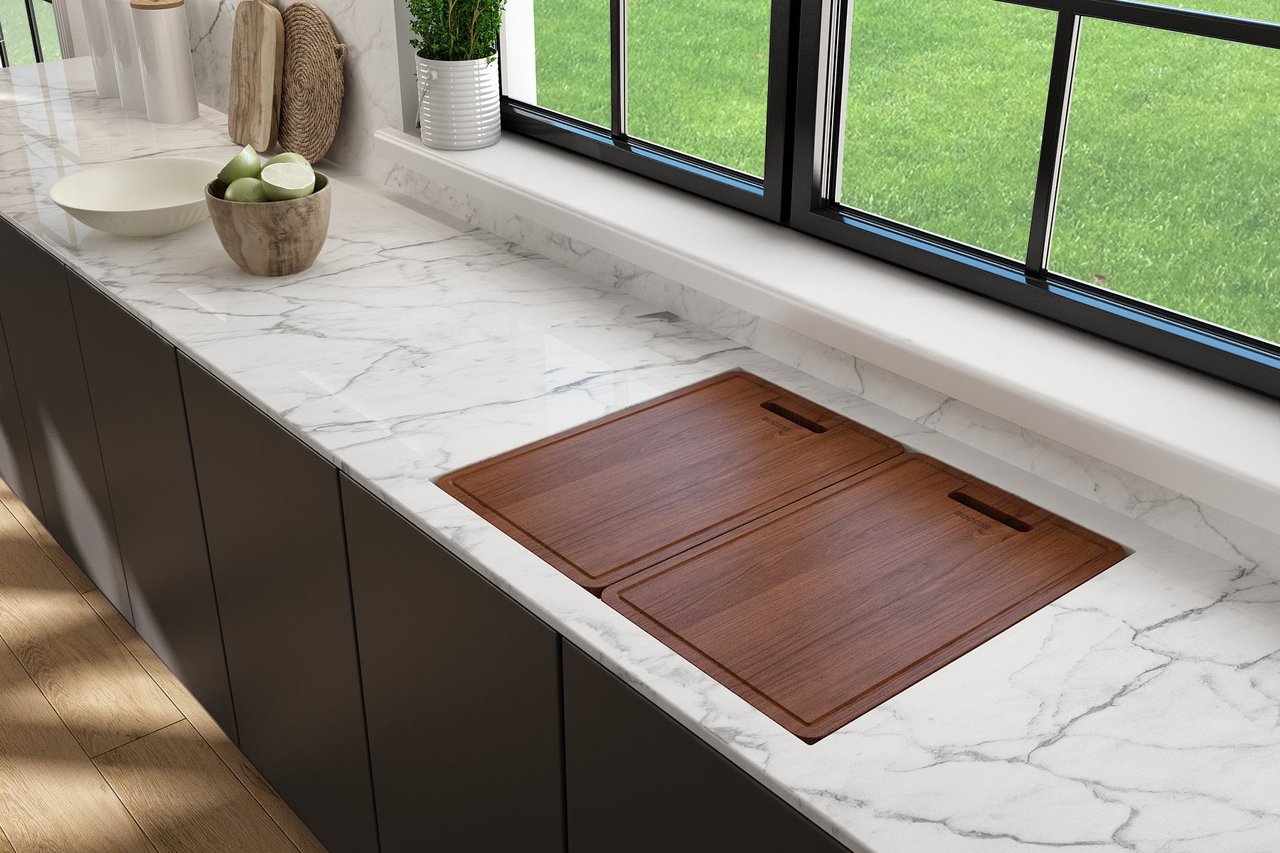 BOCCHI 1633-001-0127 Uno Dual-Mount Fireclay 27" Single Kitchen Sink ...