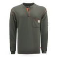BOCOMAL Men's Flame Resistant Long Sleeve Henley Shirt, NFPA2112/CAT2 ...
