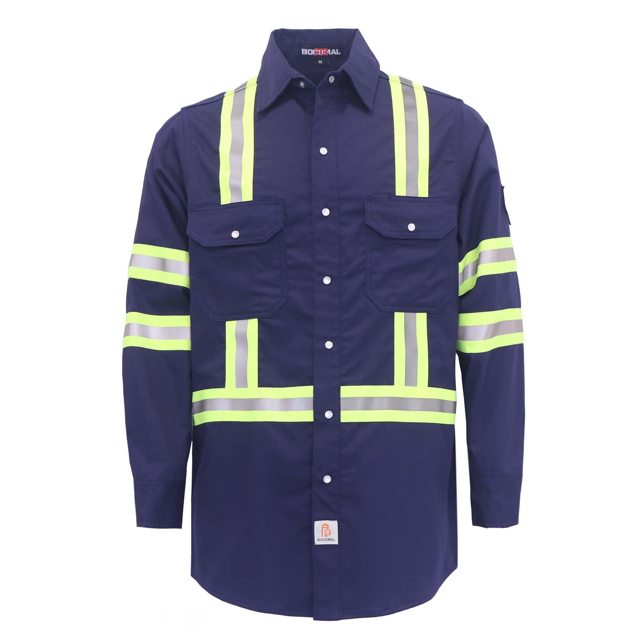 BOCOMAL FR Shirts High Visibility/Hi Vis Flame Resistant/Fire Retardant Shirt 7oz Men's Shirts ...