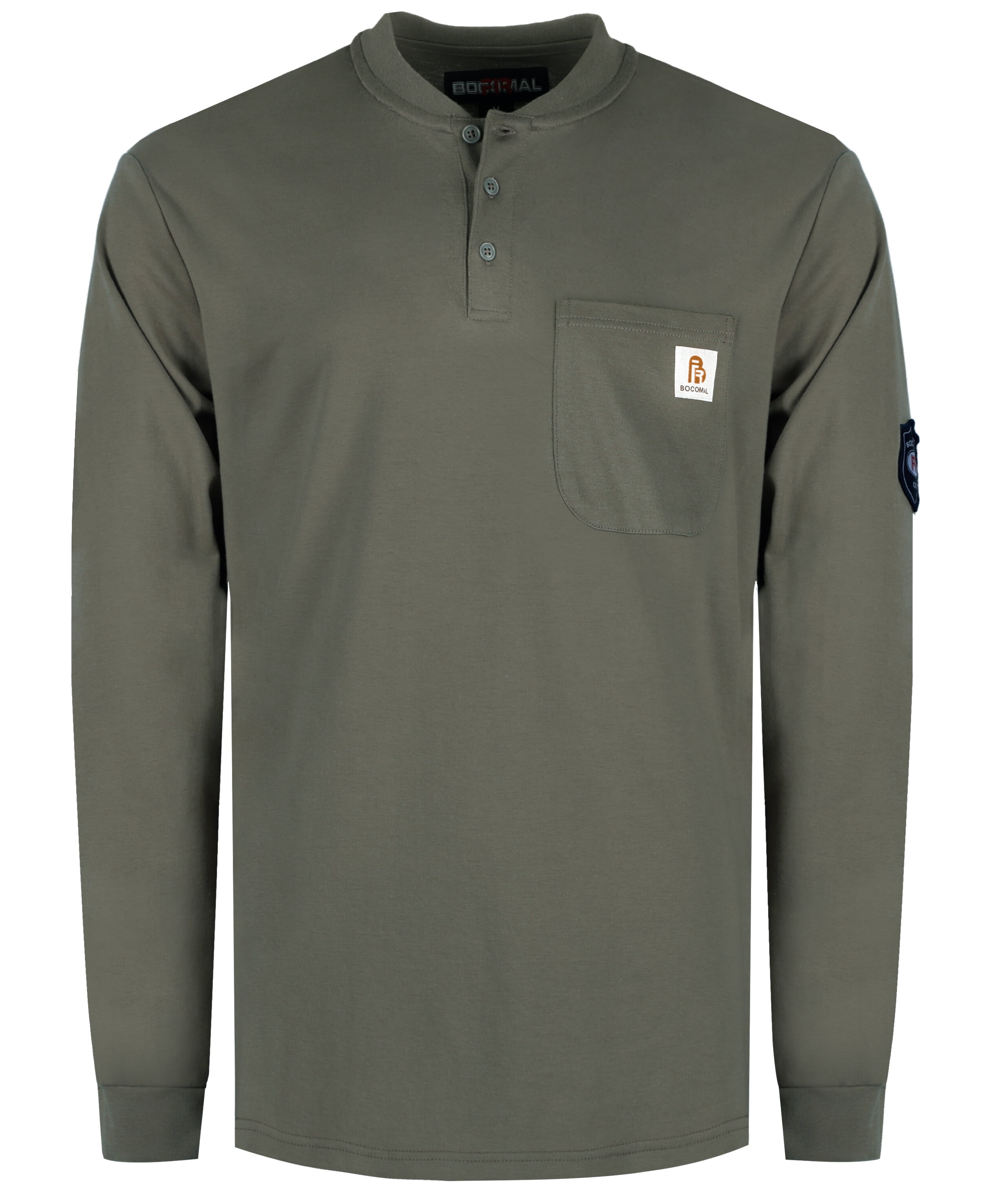 BOCOMAL FR Shirts for Men Flame Resistant Shirt 5.5oz 100% Cotton Light Weight CAT2 Fire ...