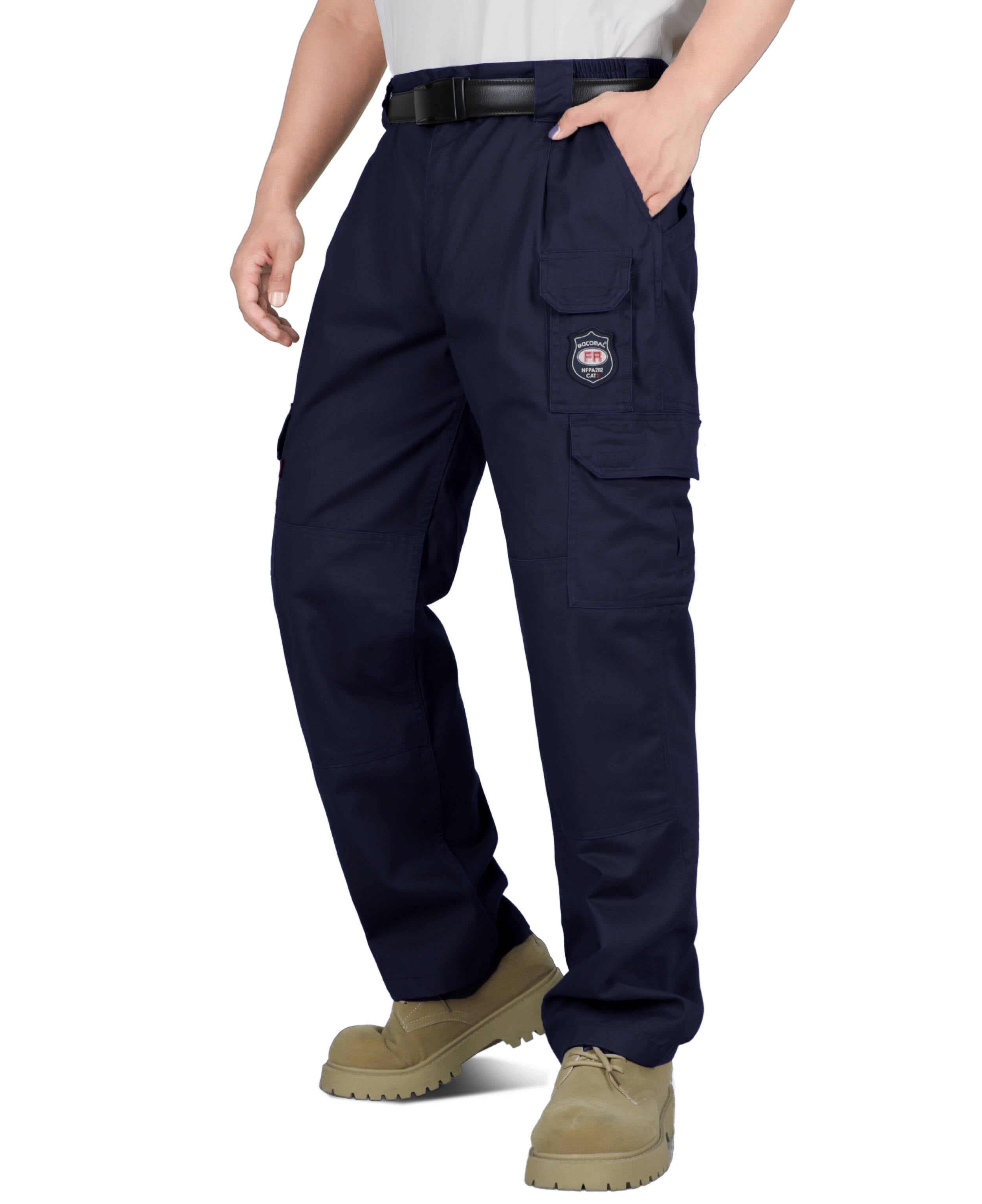 BOCOMAL Men's Flame Resistant Work Cargo Pants, 7.5oz Midweight, 7 Pockets - Walmart.com