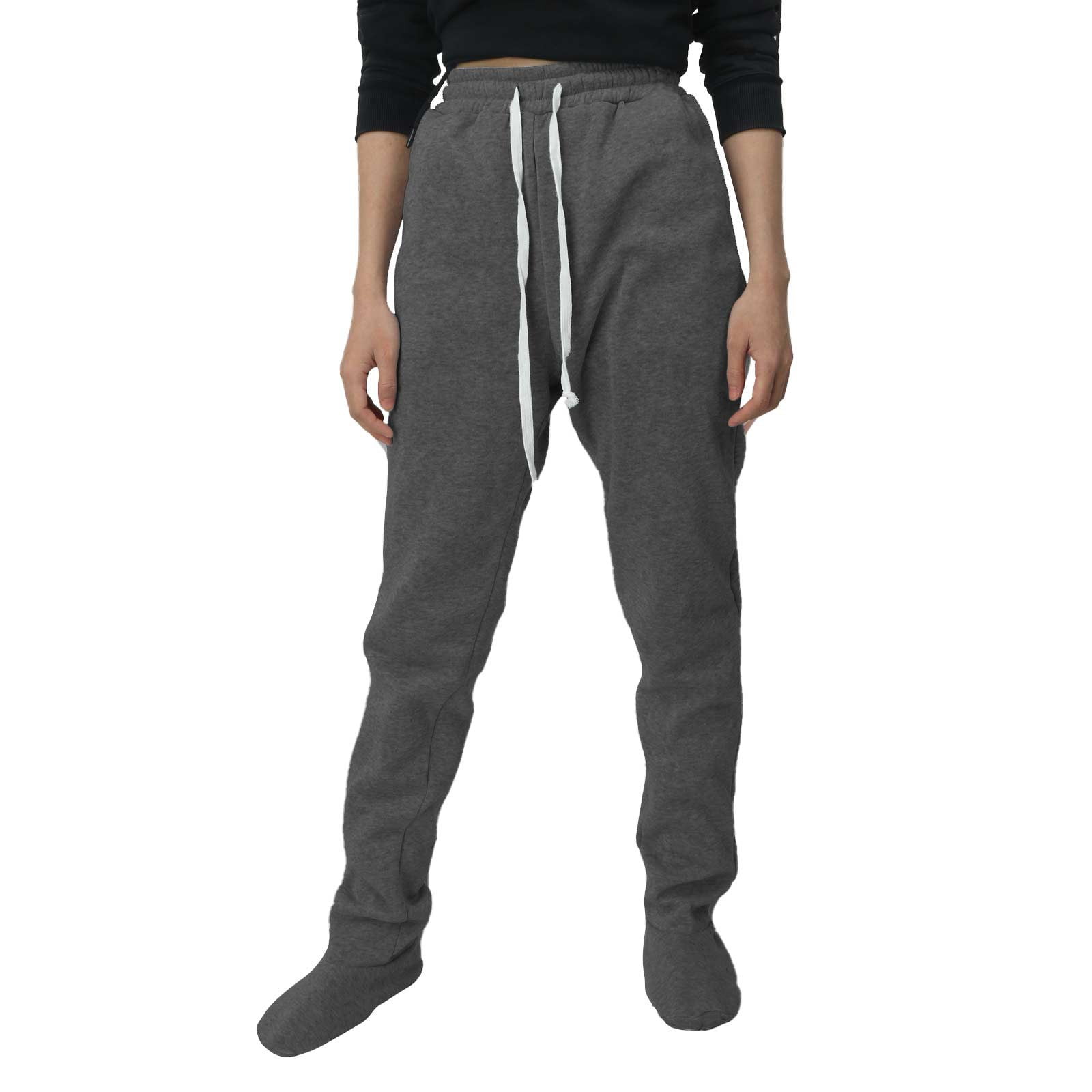 BODOAO Adult Footed Sweatpants with Sherpa Fleece Lined Feet Soft and ...