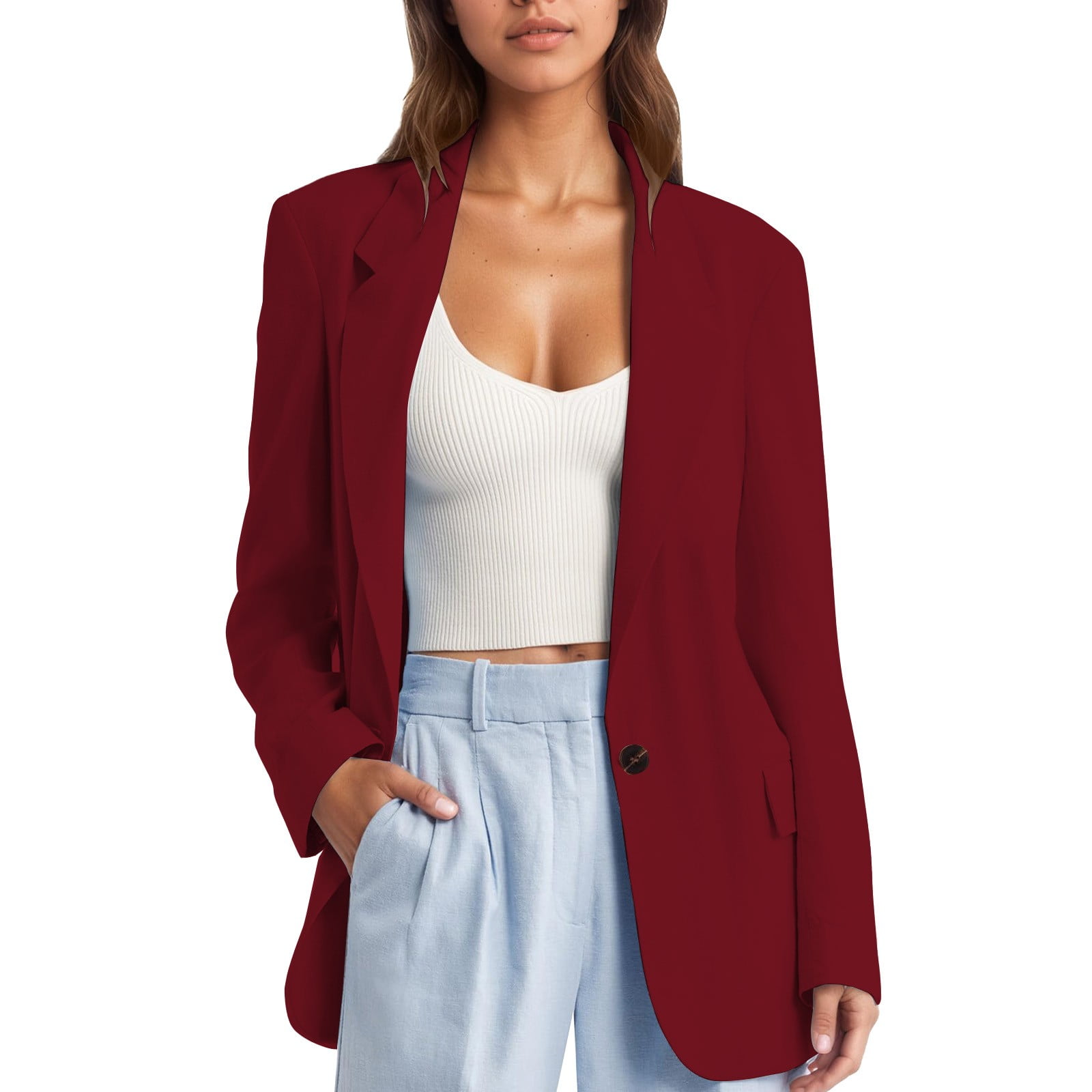 BODOAO Blazers for Women Open Front Work Blazer Casual Lightweight ...