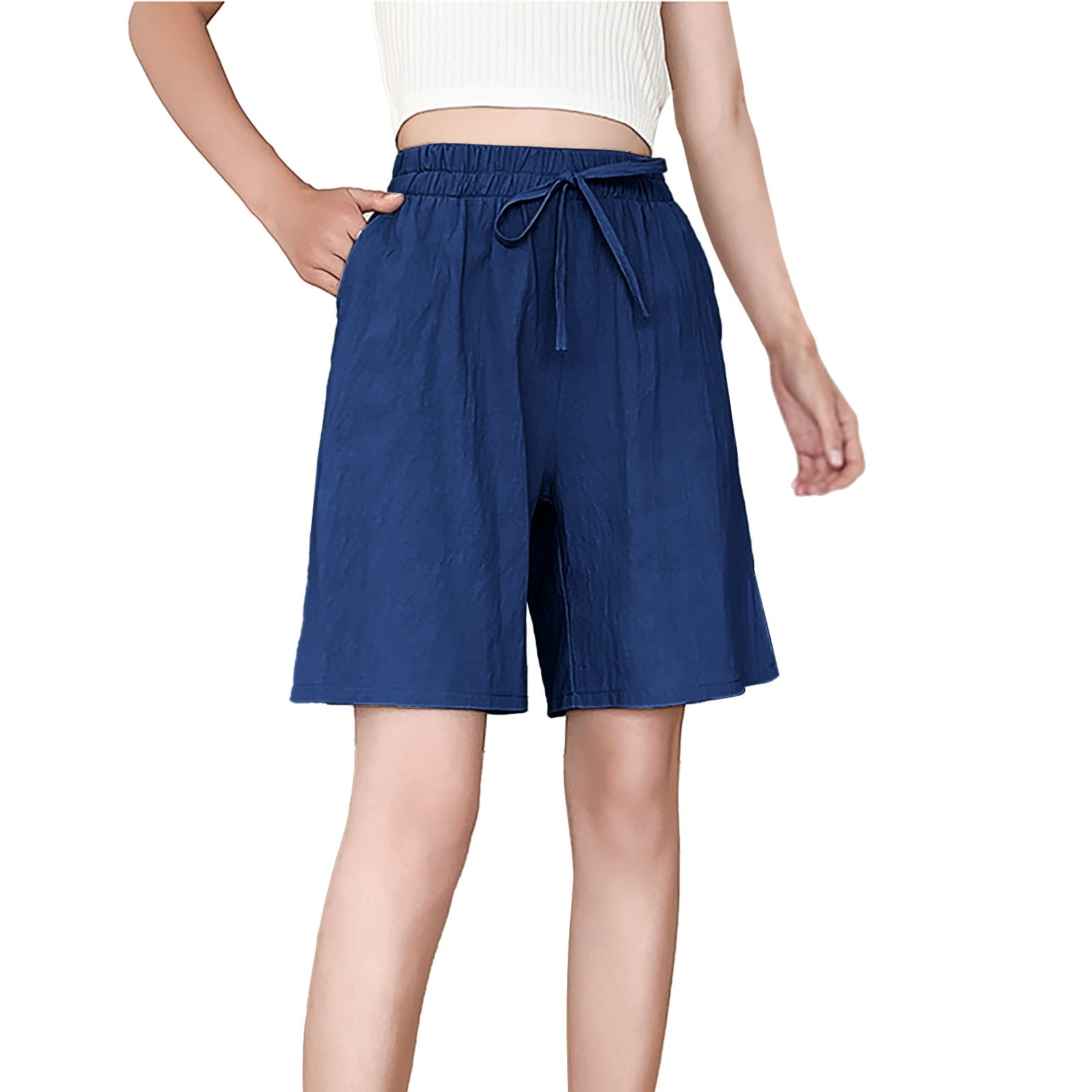 BODOAO Linen Short Pants for Women Summer Boho Plus Size Outfits for ...