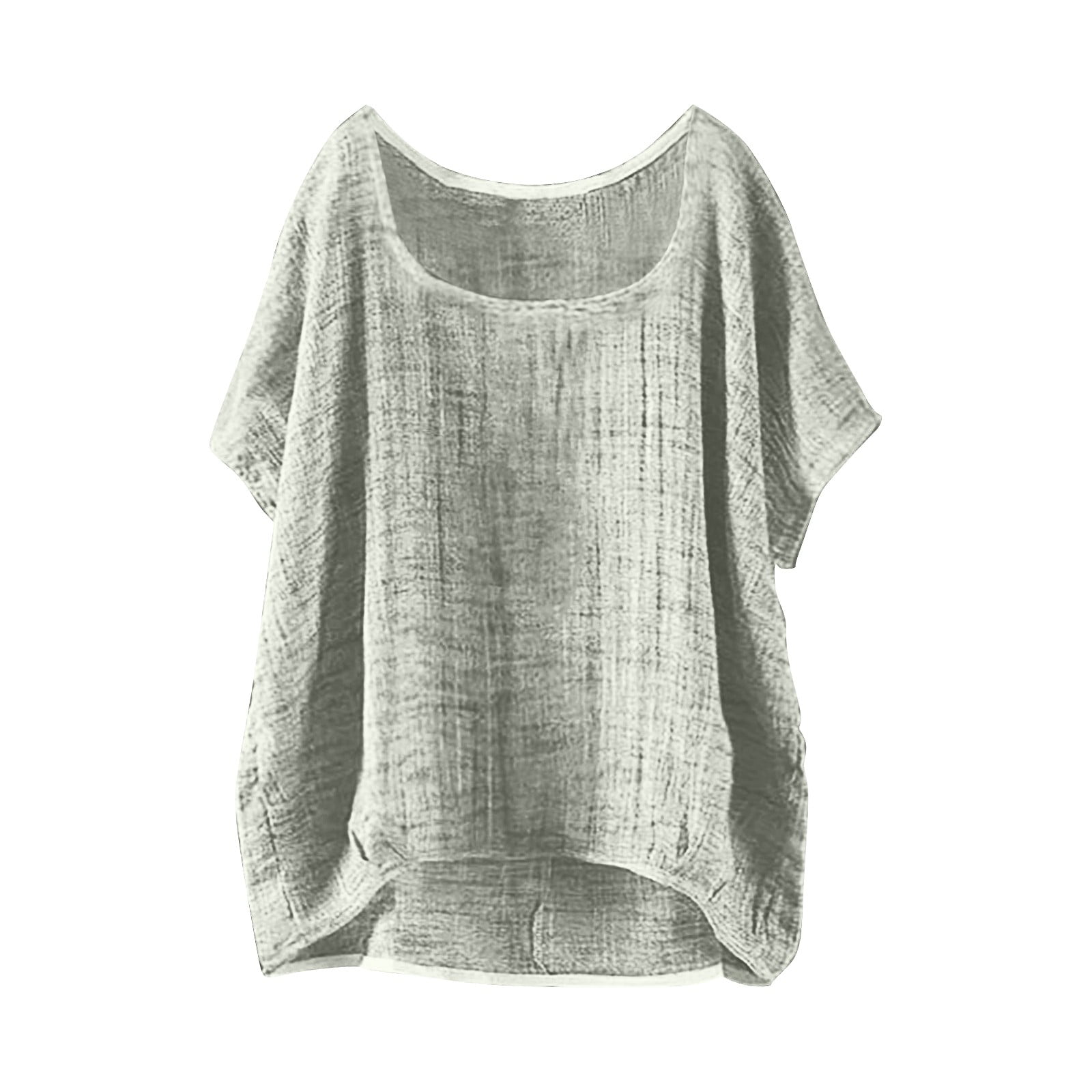 BODOAO Linen Tops for Women Lightweight Plain Blouses Vacation Flowy ...