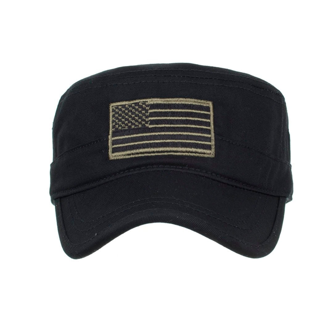BODOAO Military Style Men's Tactical Flat Top Cap, United States Flag ...