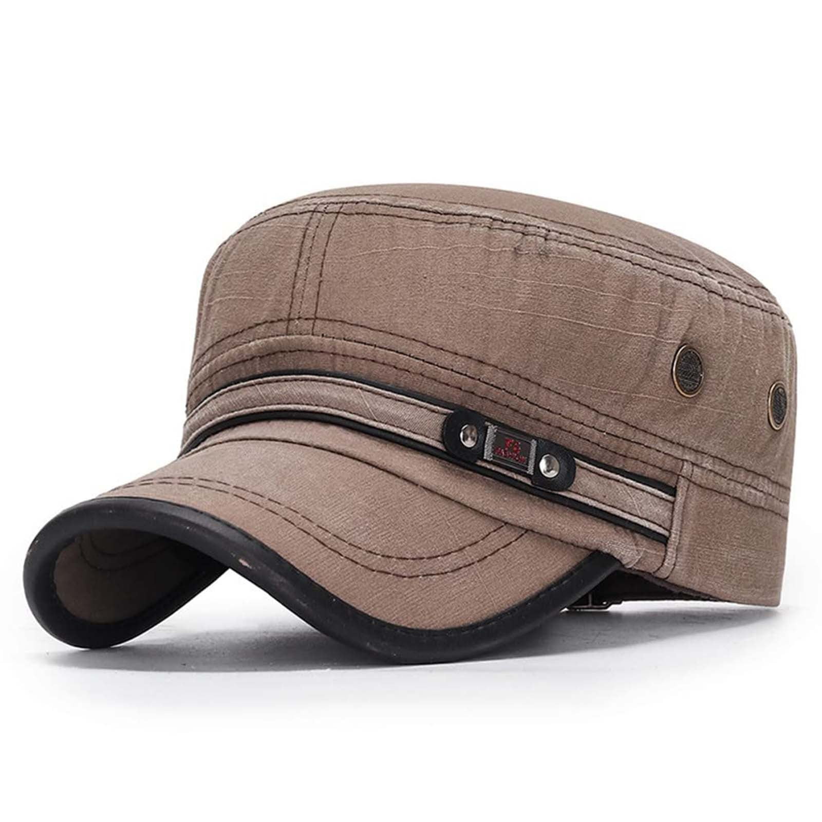 BODOAO Unisex Cadet Army Cap Washed Cotton Vintage Military Corps Hat ...